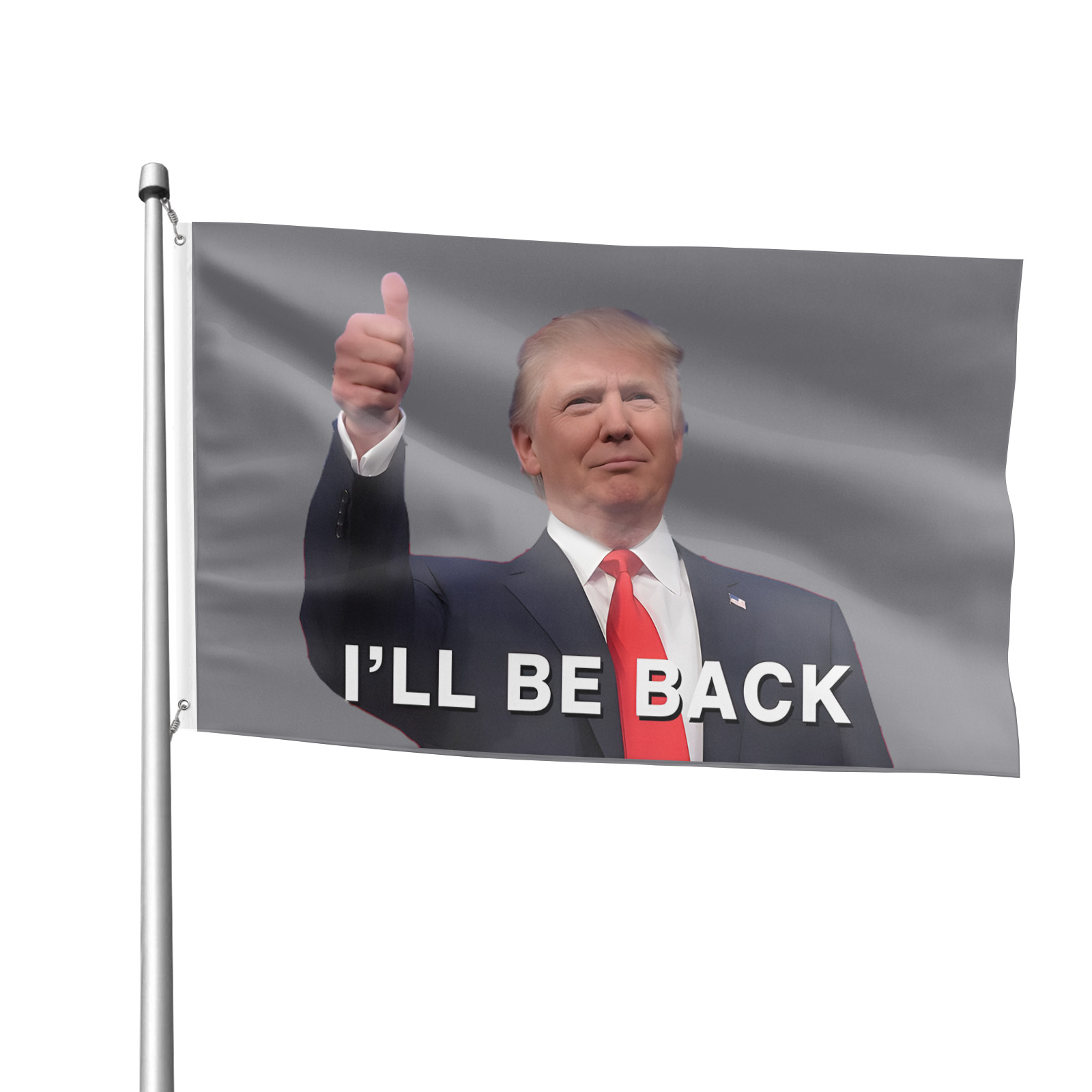 Premium Trump 2024 Flag - High-Quality Polyester Trump "I'LL BE BACK ...