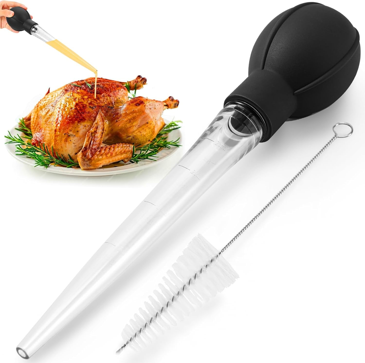Premium Turkey Basters for Cooking – Baster Syringe for Hot Liquids – Meat and Food Injector ...