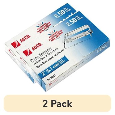 "ACCO Economy Office Paper File Prong Fasteners, 2"" Binding Capacity ...