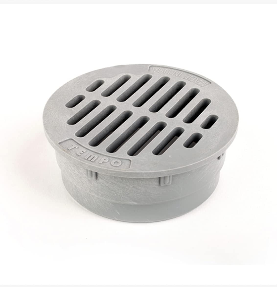 Premium USA Made 4" Inch Grey Outdoor Round Flat Drain Grate Cover ...