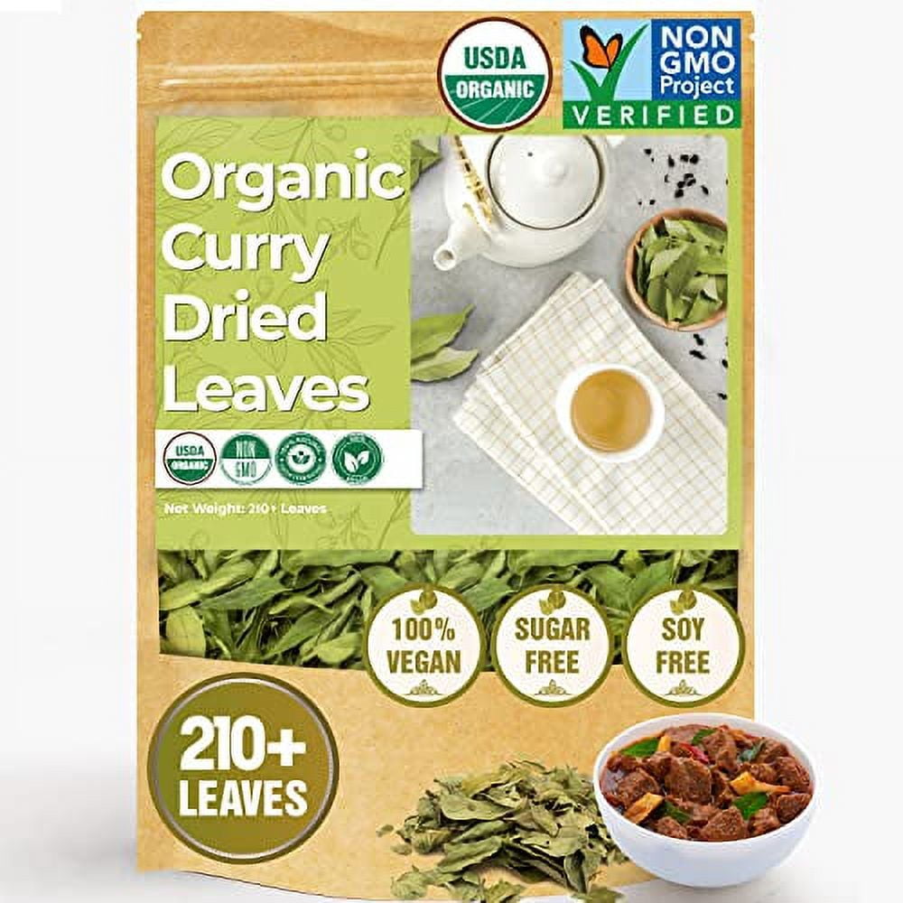 Premium USDA 210+ Dried Curry Leaves, Pure, Organic, Non GMO, 100% ...