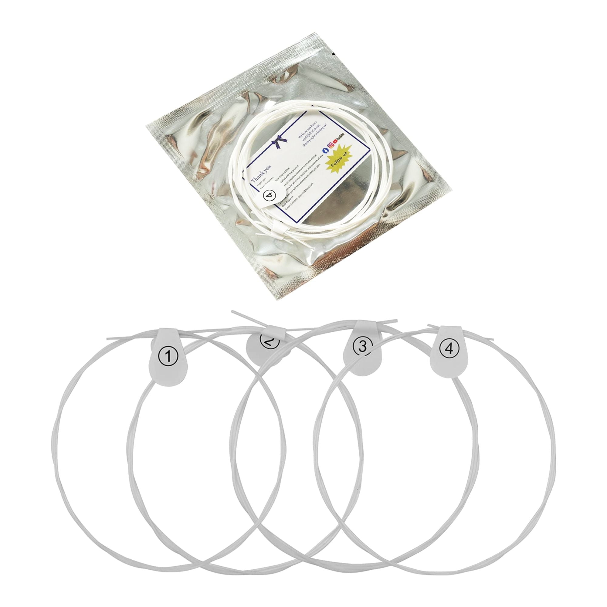 Premium Ukulele Strings, Tuning Replacement 4 Pieces String in 1 Pack ...