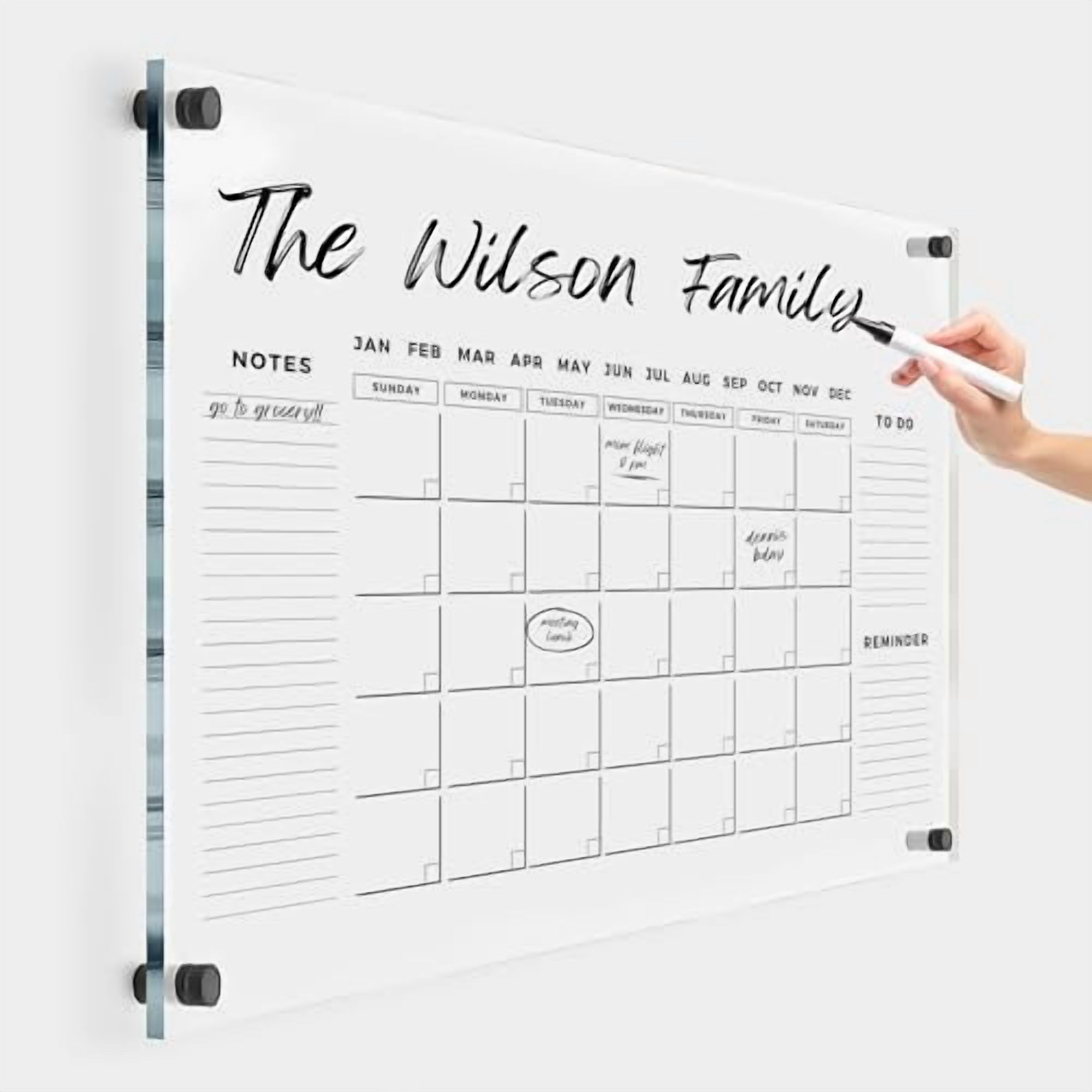 Premium Ultra - Customizable Wall Calendar - Clear Dry Erase Acrylic ...