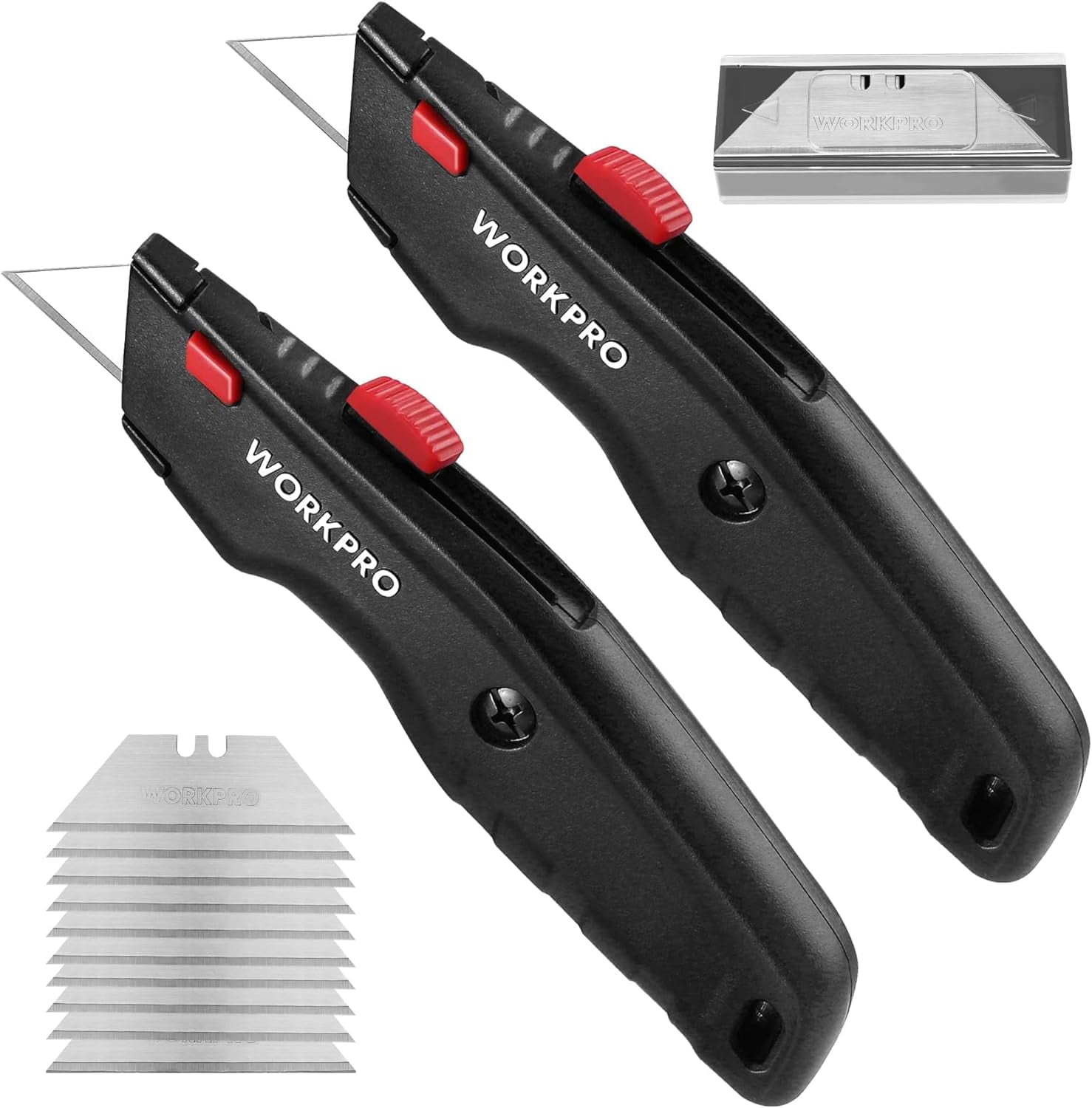 Premium Utility Knife, Retractable All Metal Heavy Duty Box Cutter ...