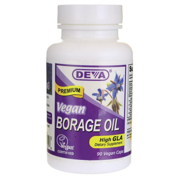 Premium Vegan Borage Oil, GLA, 90 Vegan Caps, Deva - Walmart.com