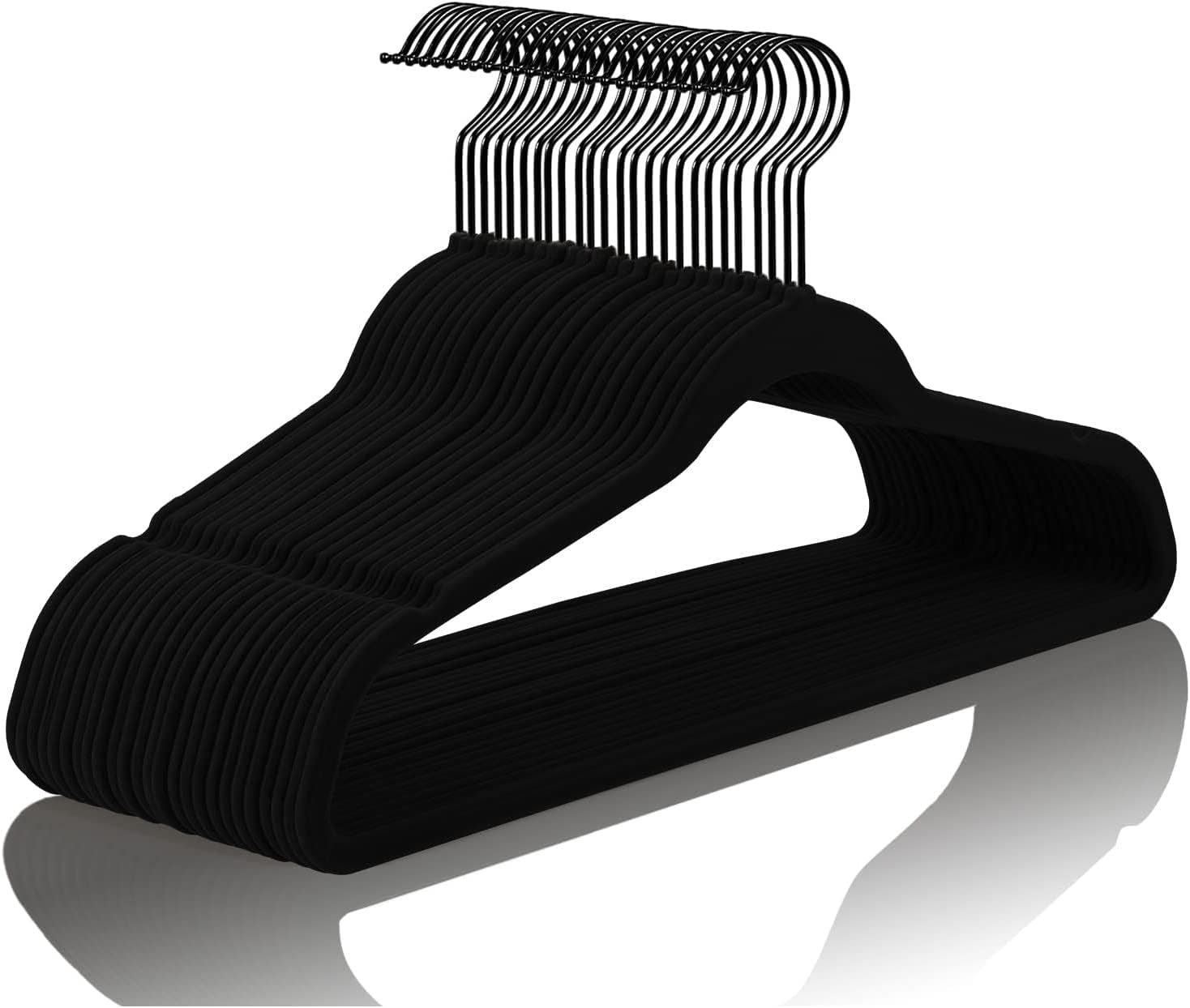 Premium Velvet Hangers (50 Pack) Heavy Duty - Non Slip Felt Hangers ...