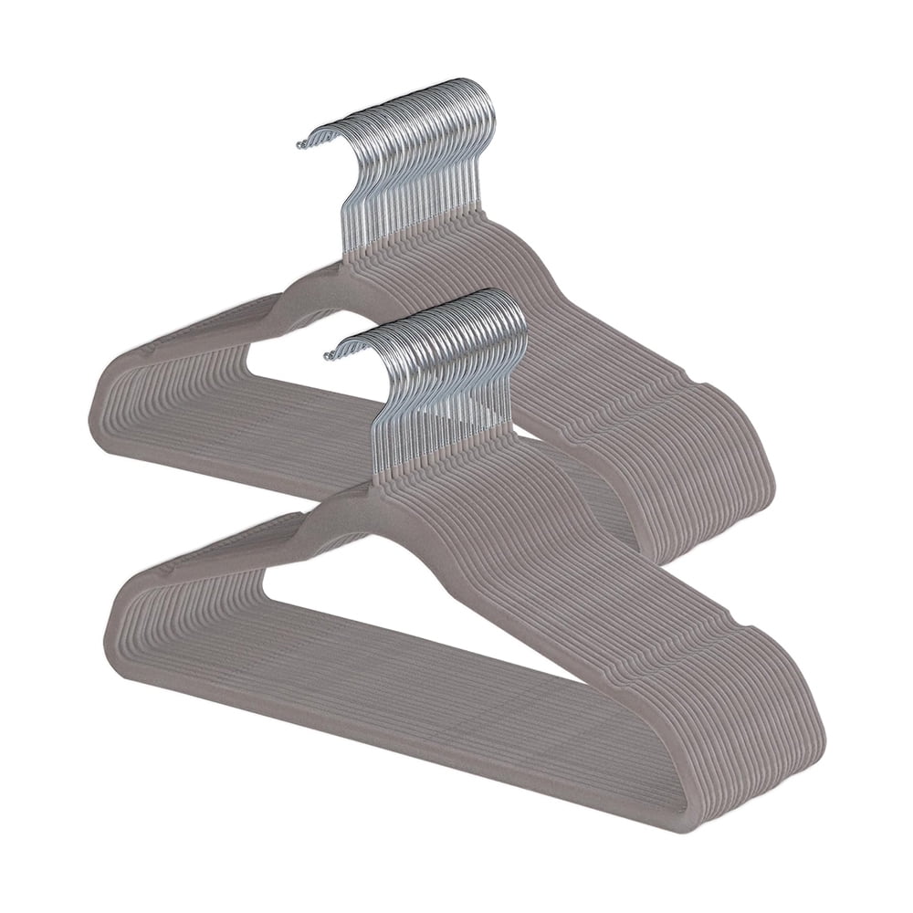 Premium Velvet Hangers, Clothes Hangers Felt Hangers, Sturdy Grey ...