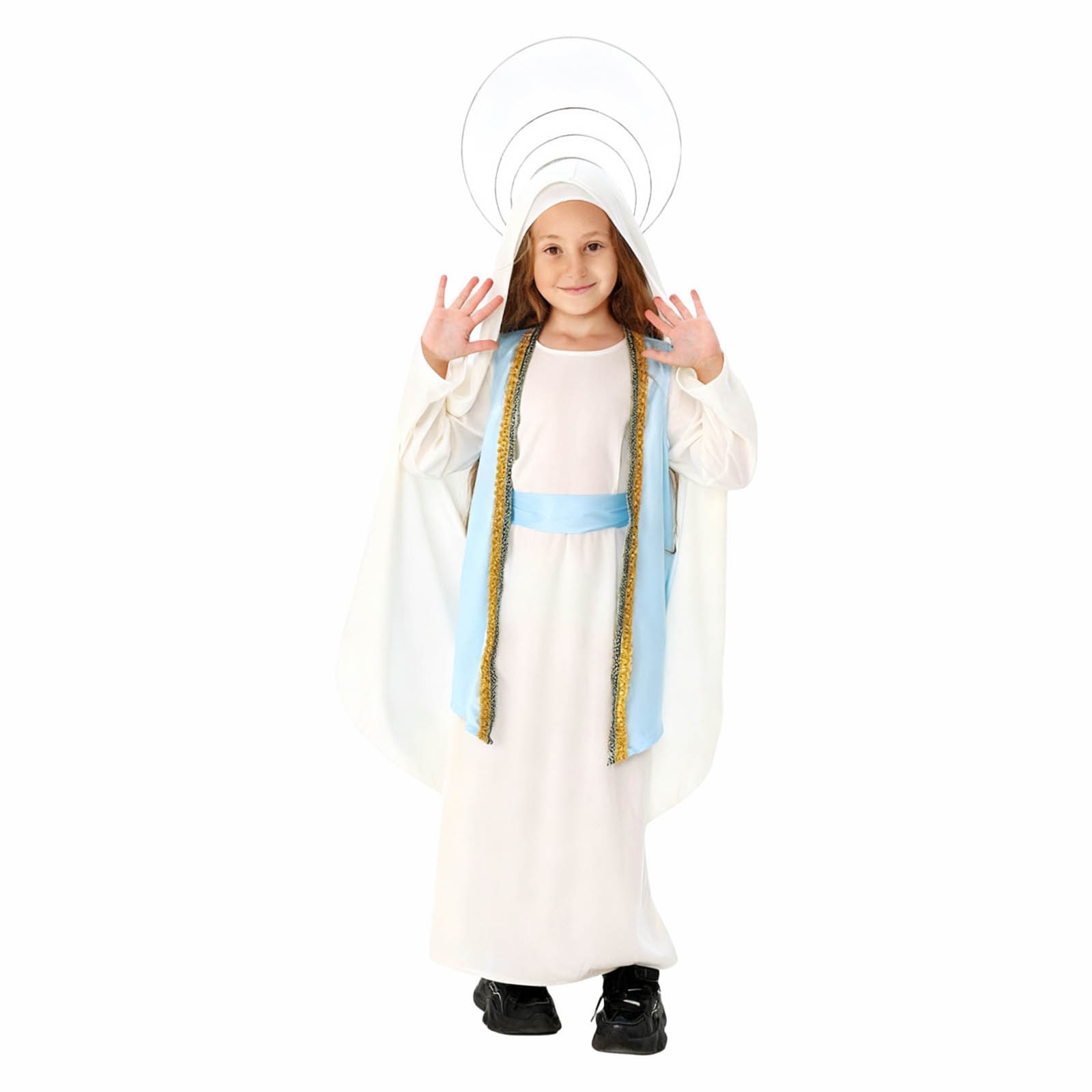 Premium Virgin Mary Cost-ume for Kids - Biblical Nativity Dress for ...