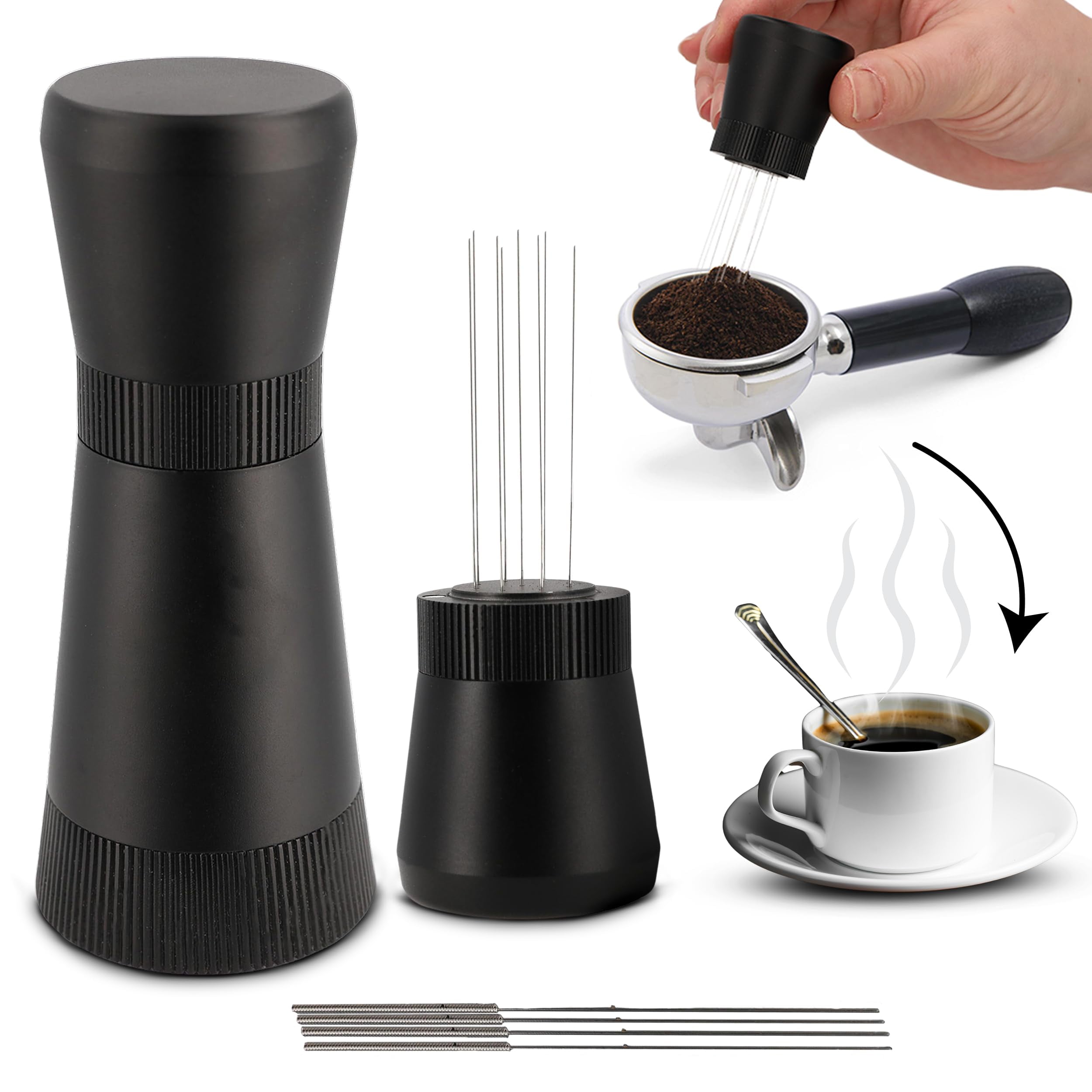 Premium WDT Tool Espresso | Magnetic Base & Aluminum Handle | 0.35mm 8 Needles Sleek ...