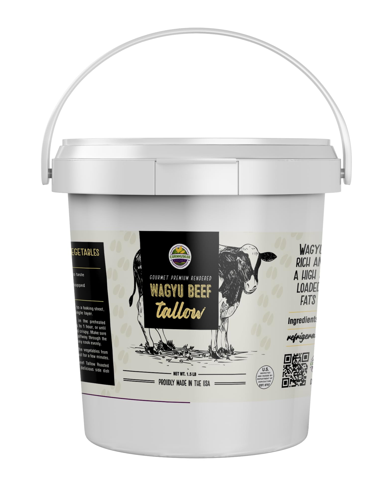 Premium Wagyu Beef Tallow GGA1 | Rendered | 1.5 lb Tub | Rich & Buttery ...
