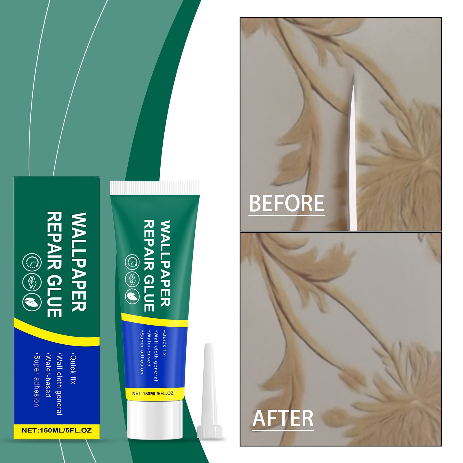 Premium Wallpaper Repair Glue 150ml Quick Fix Adhesive for Seamless ...