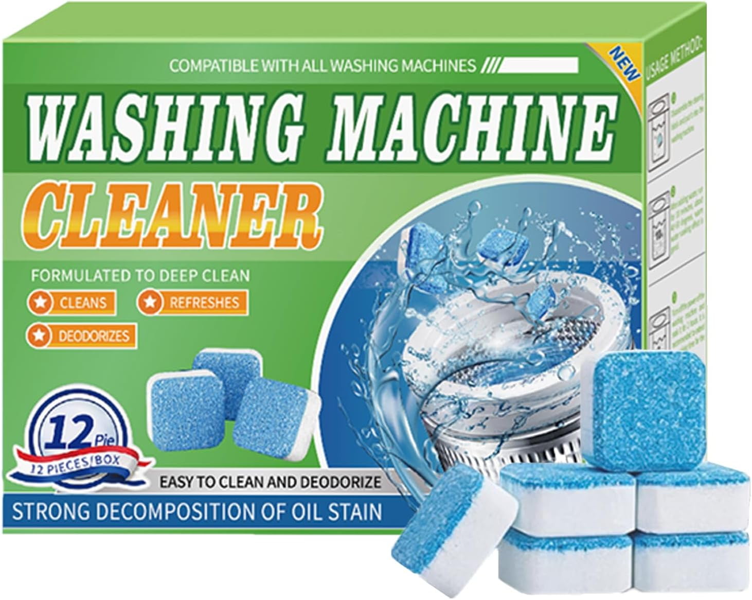Premium Washing Machine Cleaner Tablets - Washer Machine Cleaner ...