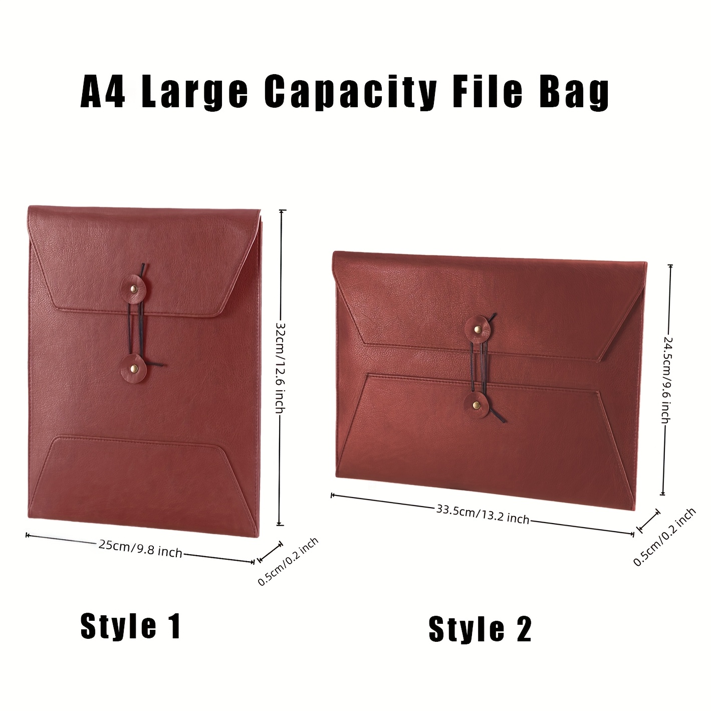 Premium Waterproof PU Leather A4 Document Bag - Large Capacity ...