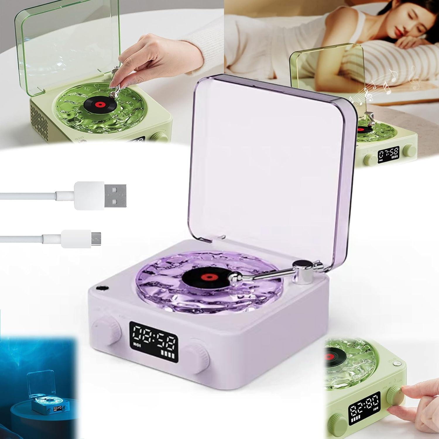 Premium Waves Retro Bluetooth Vinyl Record Player, Bluetooth Record ...