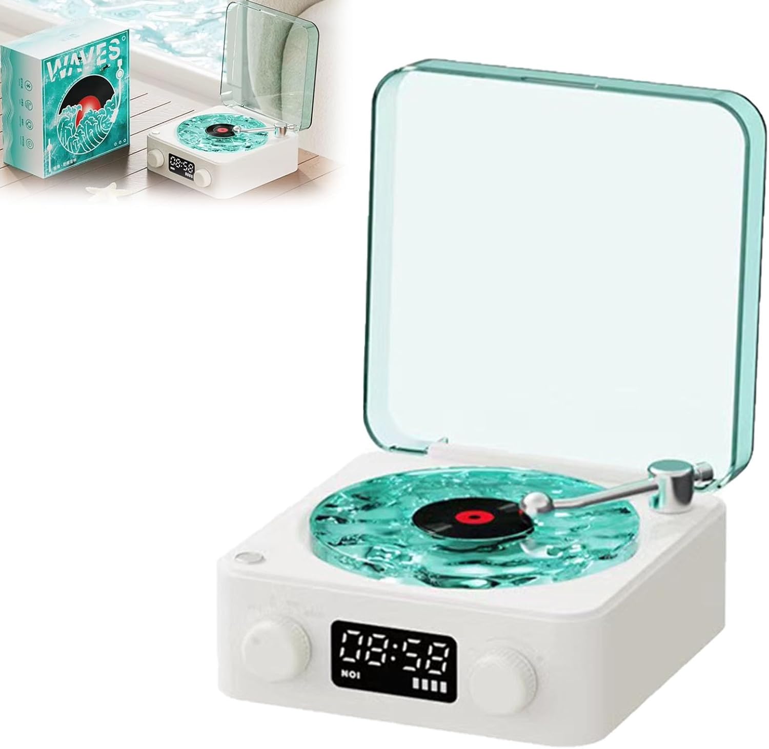 Premium Waves Retro Bluetooth Vinyl Record Player, Surround Sound Vinyl ...