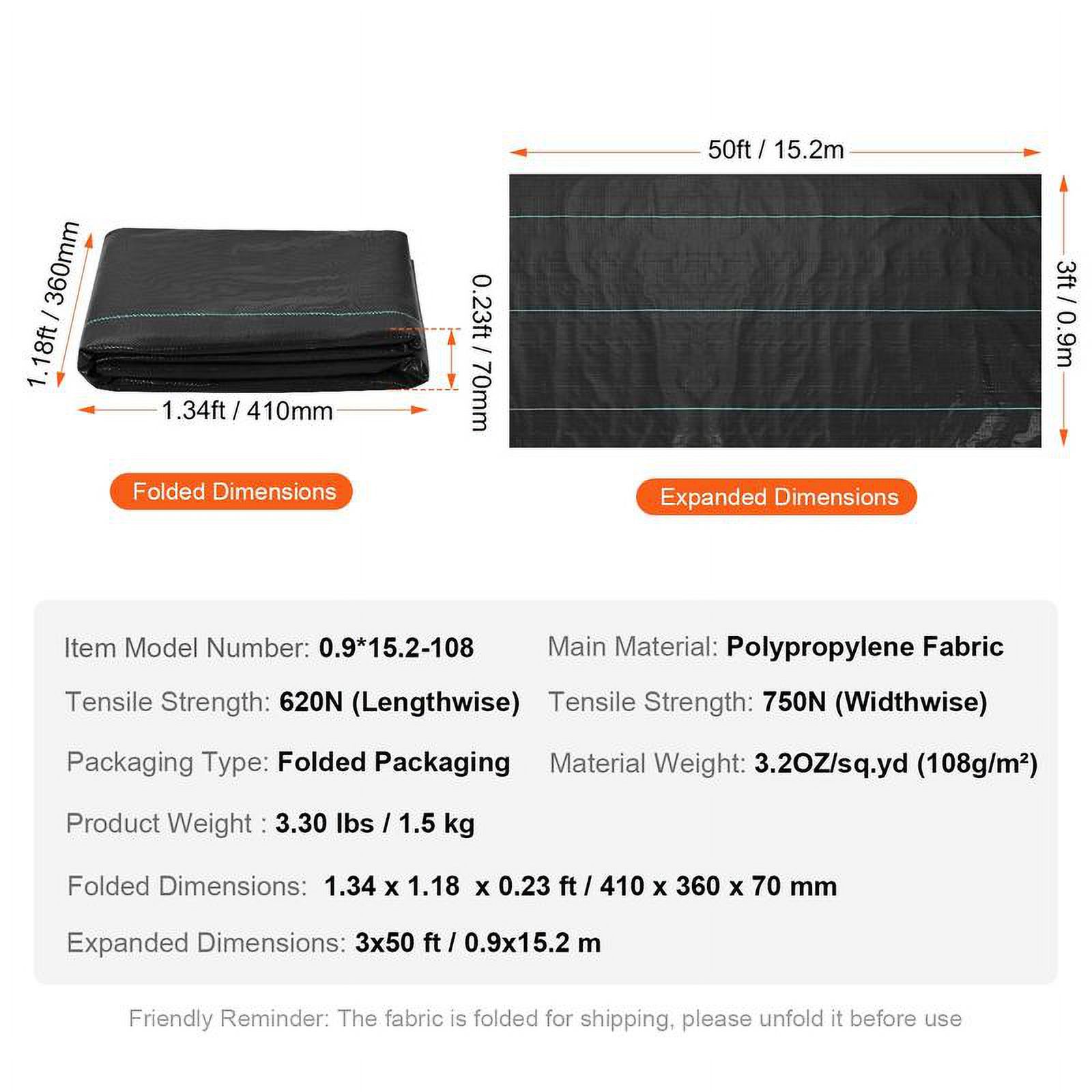 Premium Weed Barrier Fabric Heavy Duty, Woven Weed Control Fabric, High ...