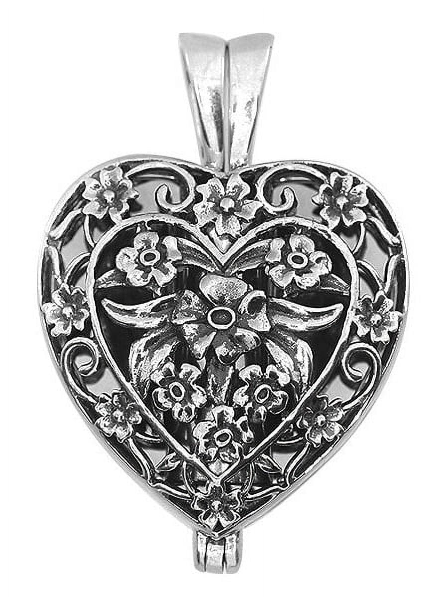 Premium Weight Sterling Silver Cremation Ash Holder Heart Locket - 1 1/ ...