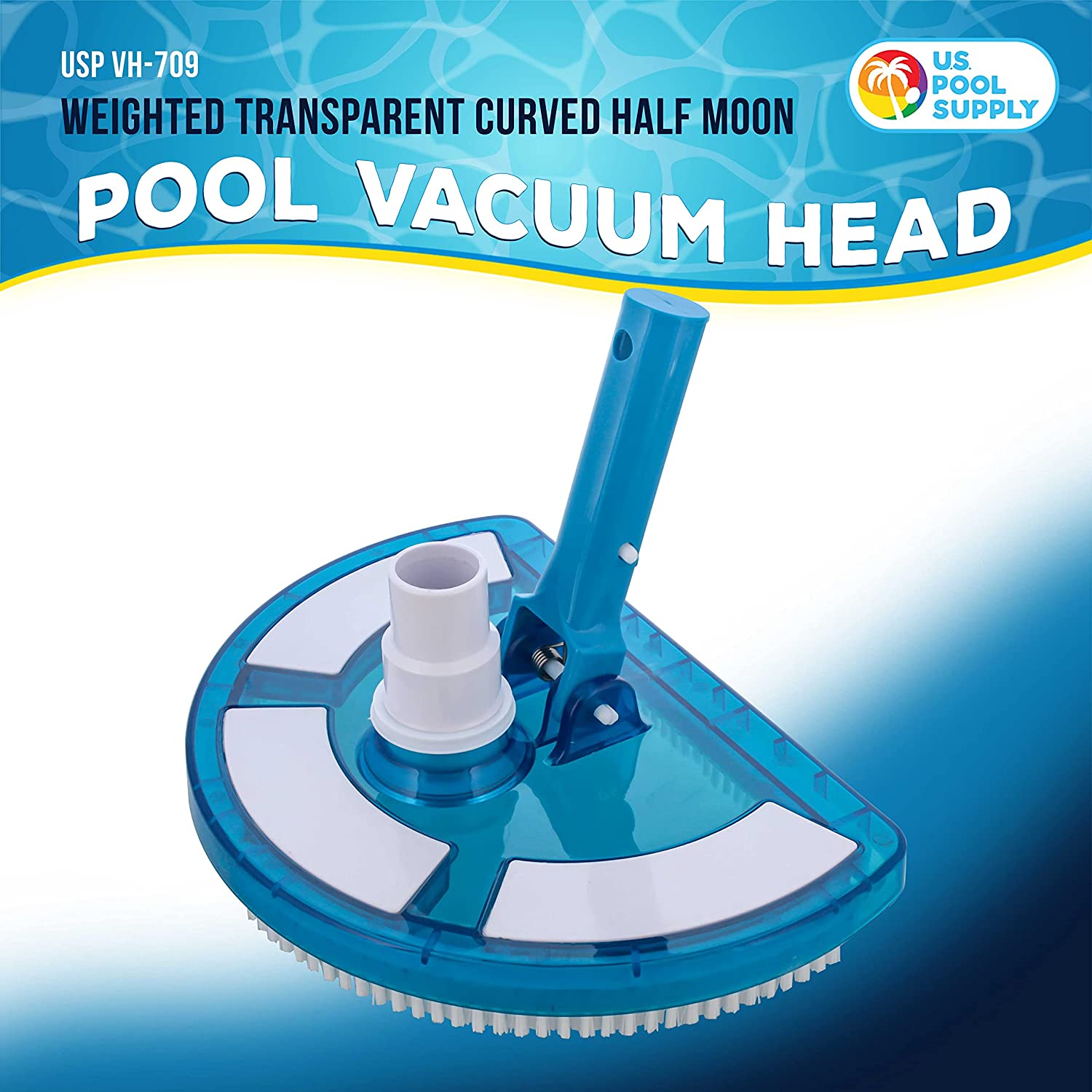 Premium Weighted Pool Vacuum , Transparent Curved Design, Swivel ...
