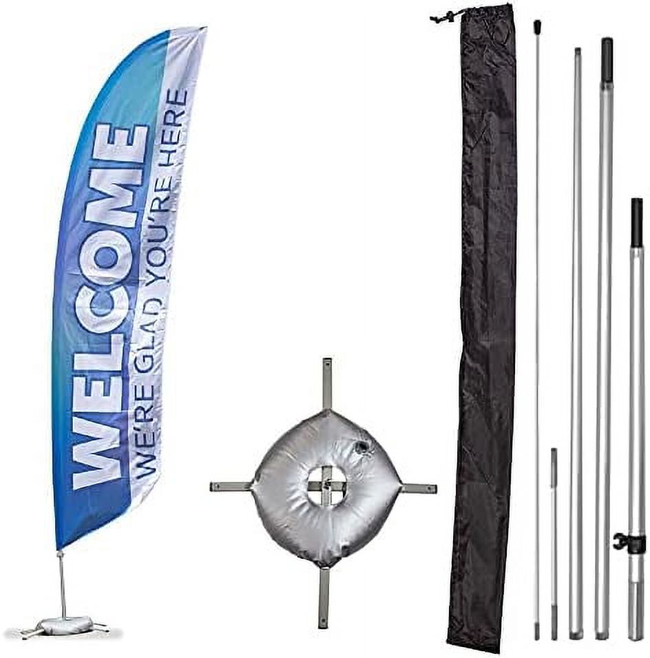 Premium Welcome to Church Feather Flag Kit – 13ft Worship Flags with ...