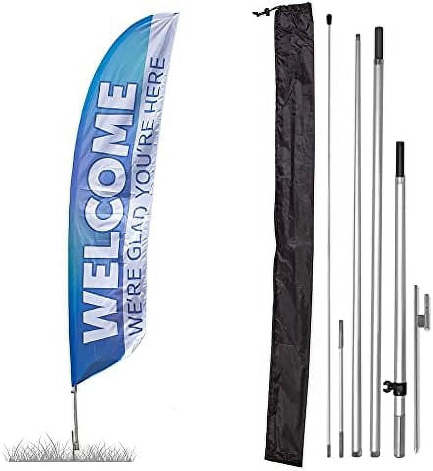 Premium Welcome to Church Feather Flag Kit – 13ft Worship Flags with ...