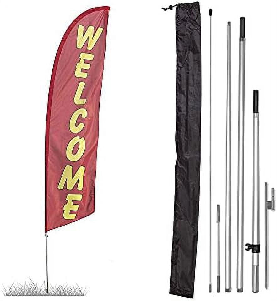Premium Welcome Feather Flag Kit – Includes 13Ft Sectional Aviation ...