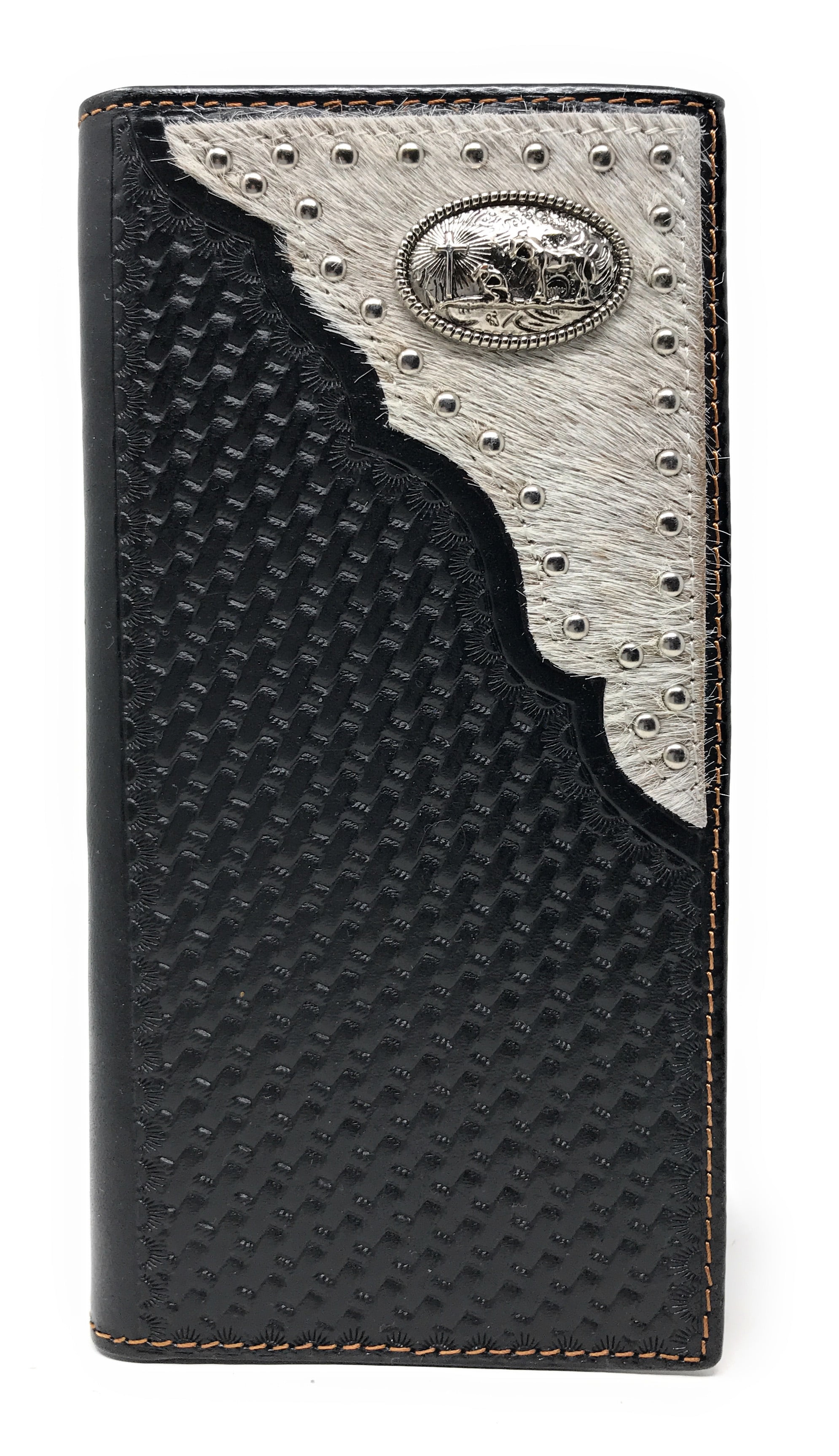 Premium Western Genuine Woven Leather Cow Fur Praying Cowboy Mens ...