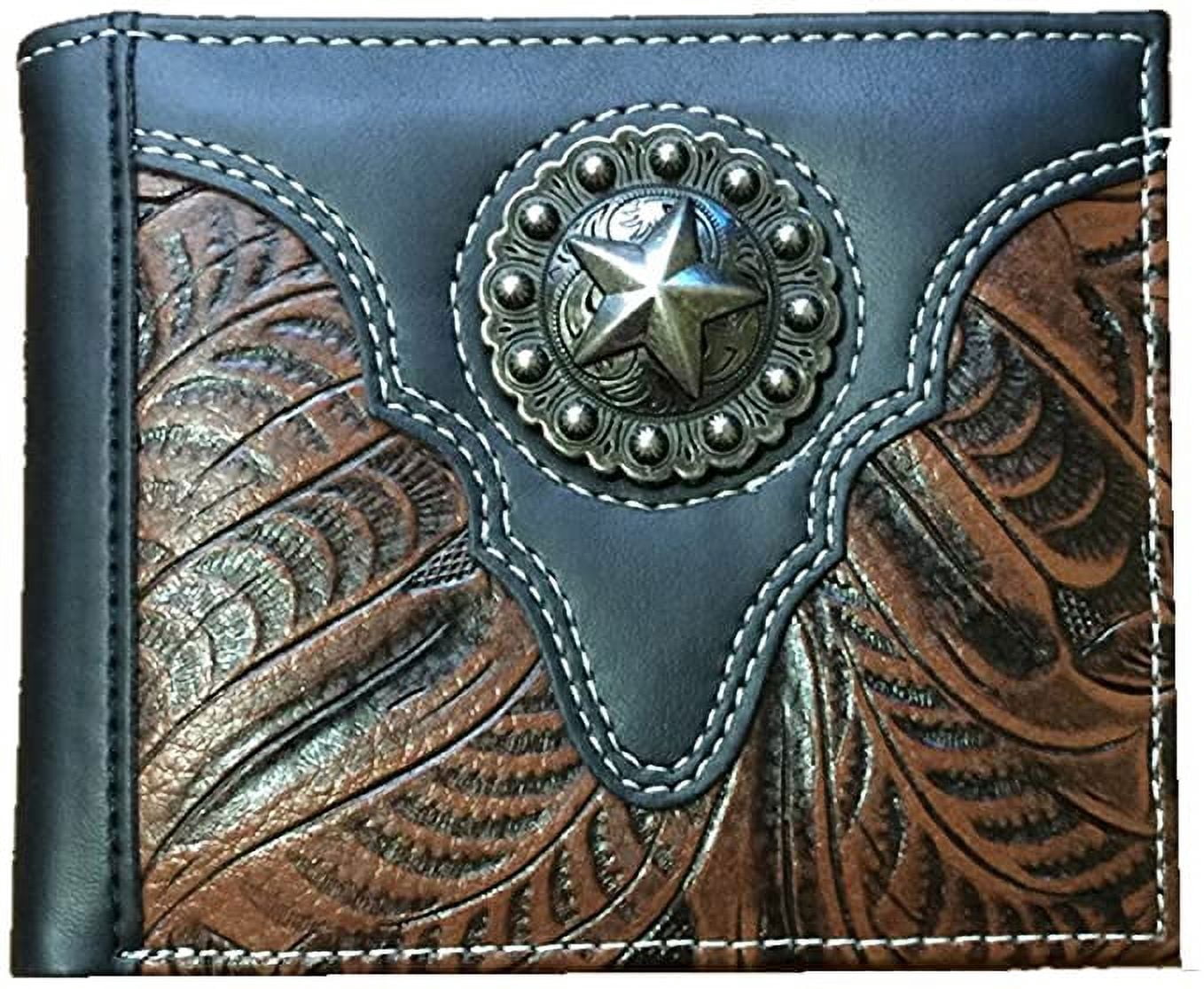 Premium Western Style Soft PU Leather Bifold Wallet in Multi- Emblem ...