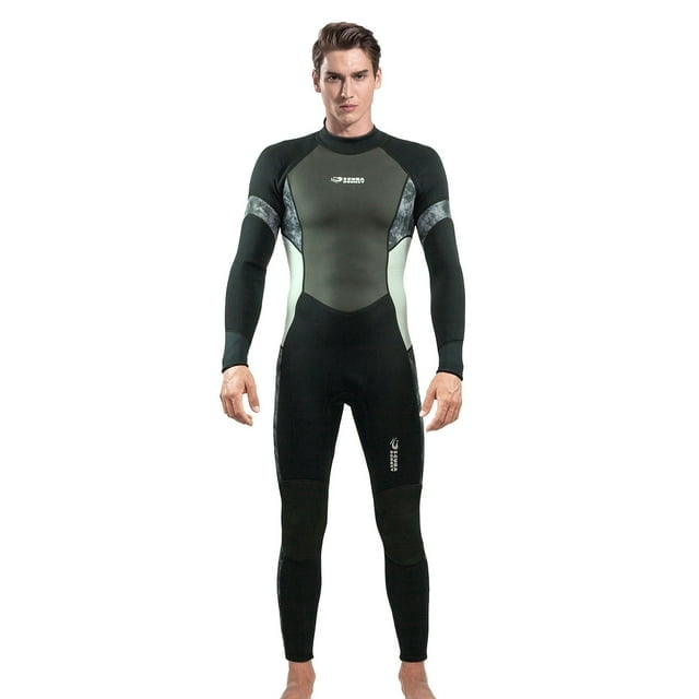Premium Wetsuit Men 3mm Neoprene Full Body UV Protection One Piece Long ...