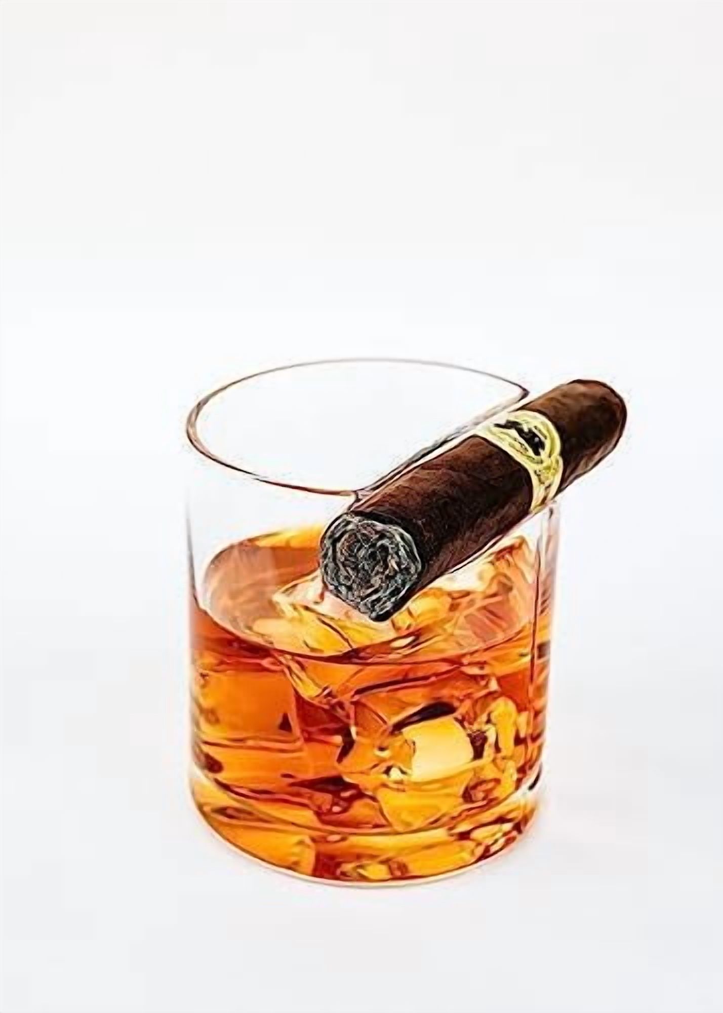 Premium Whiskey Glass and Cigar Holder - Dual-Purpose Cigar Rest. Old ...