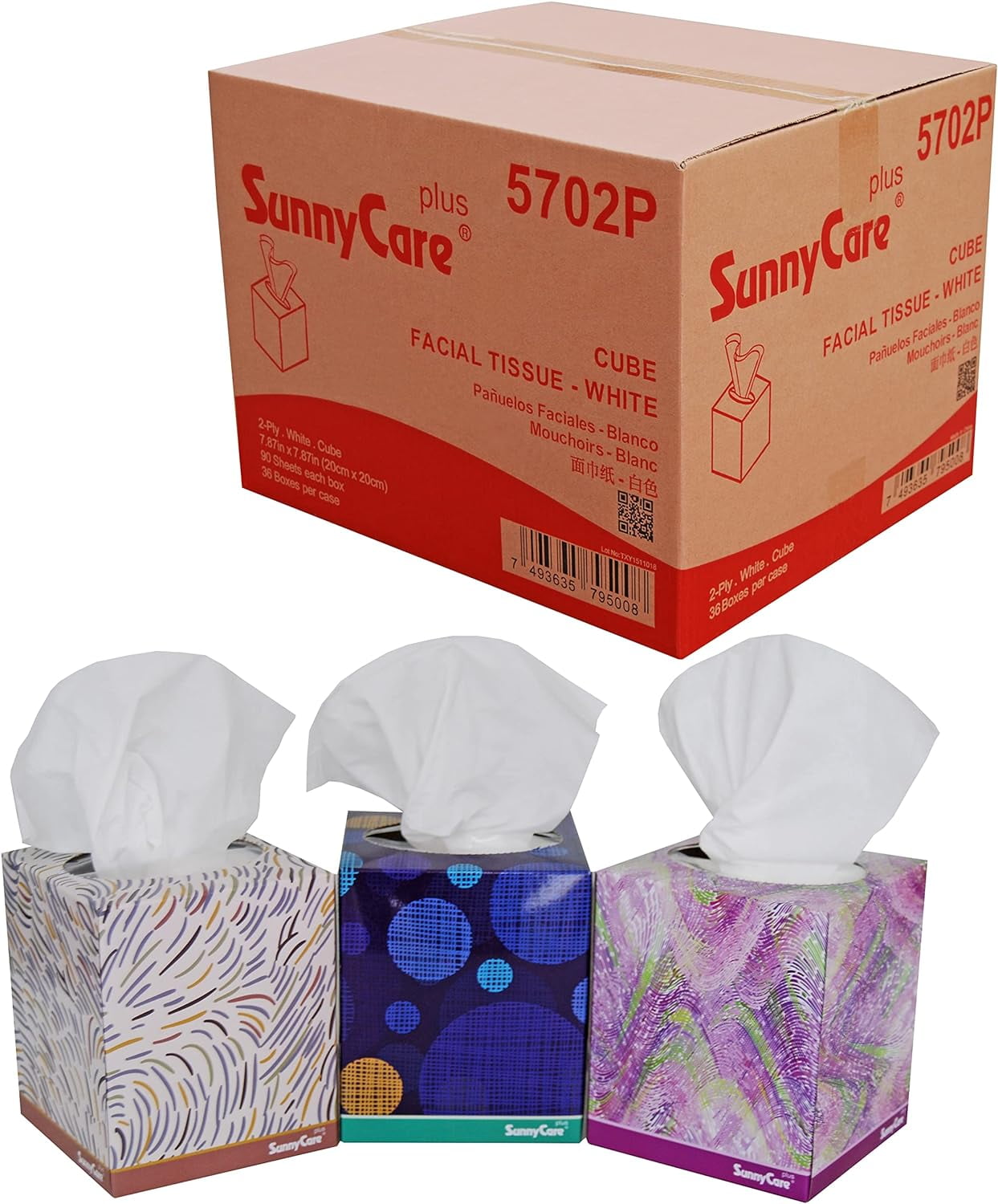 Premium White 2-Ply CUBE Box Tissue 90sheets/box; 36boxes/cs - Walmart.com