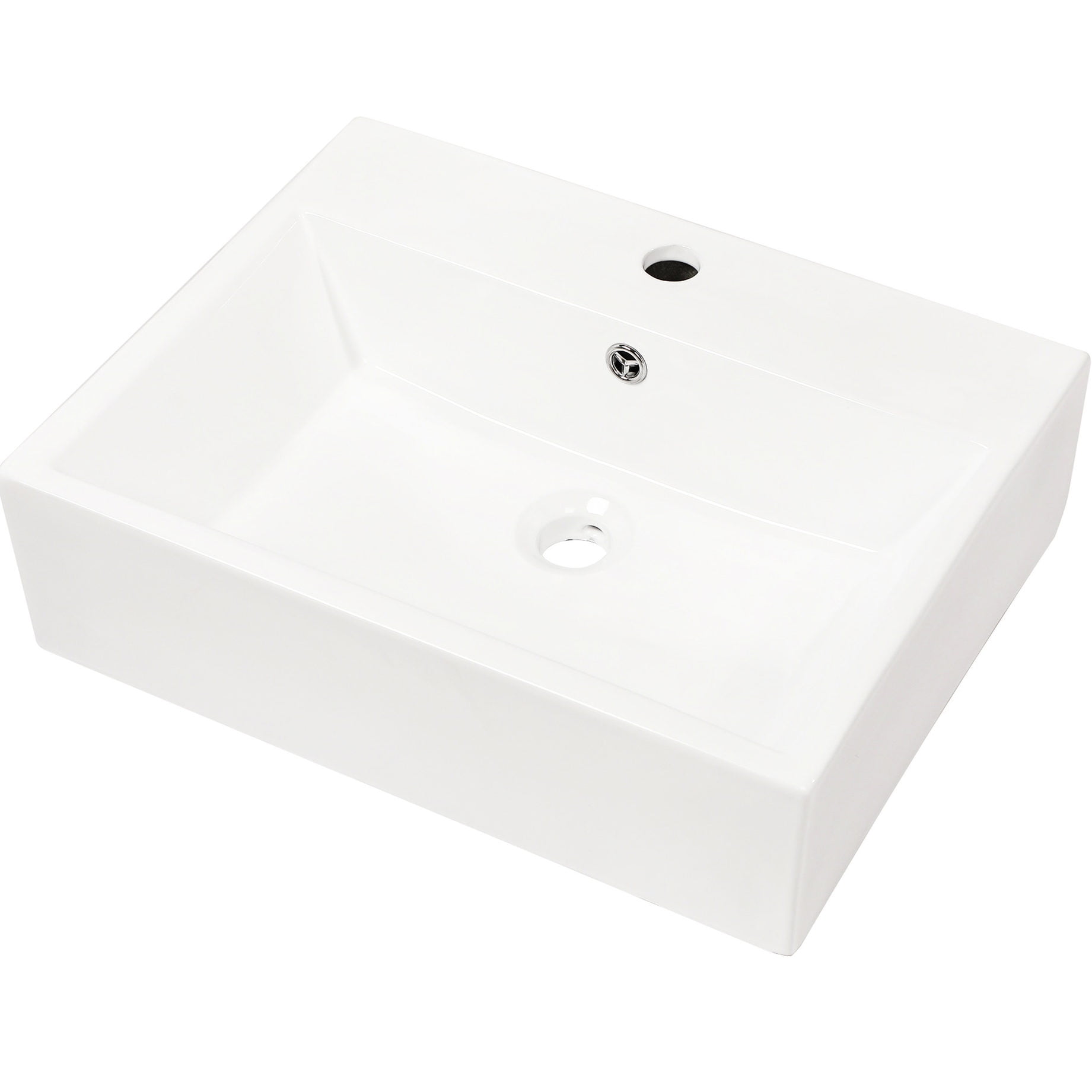 Premium White Ceramic | Wall - Mounted Bathroom Sink with Overflow ...