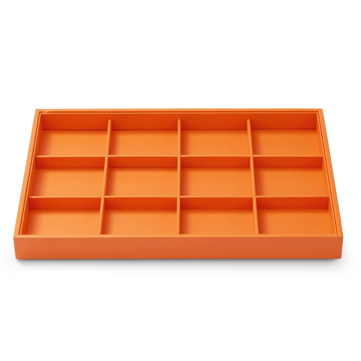 Premium White Leather Stackable Jewelry Tray 24 Grid Jewelry Organizer ...