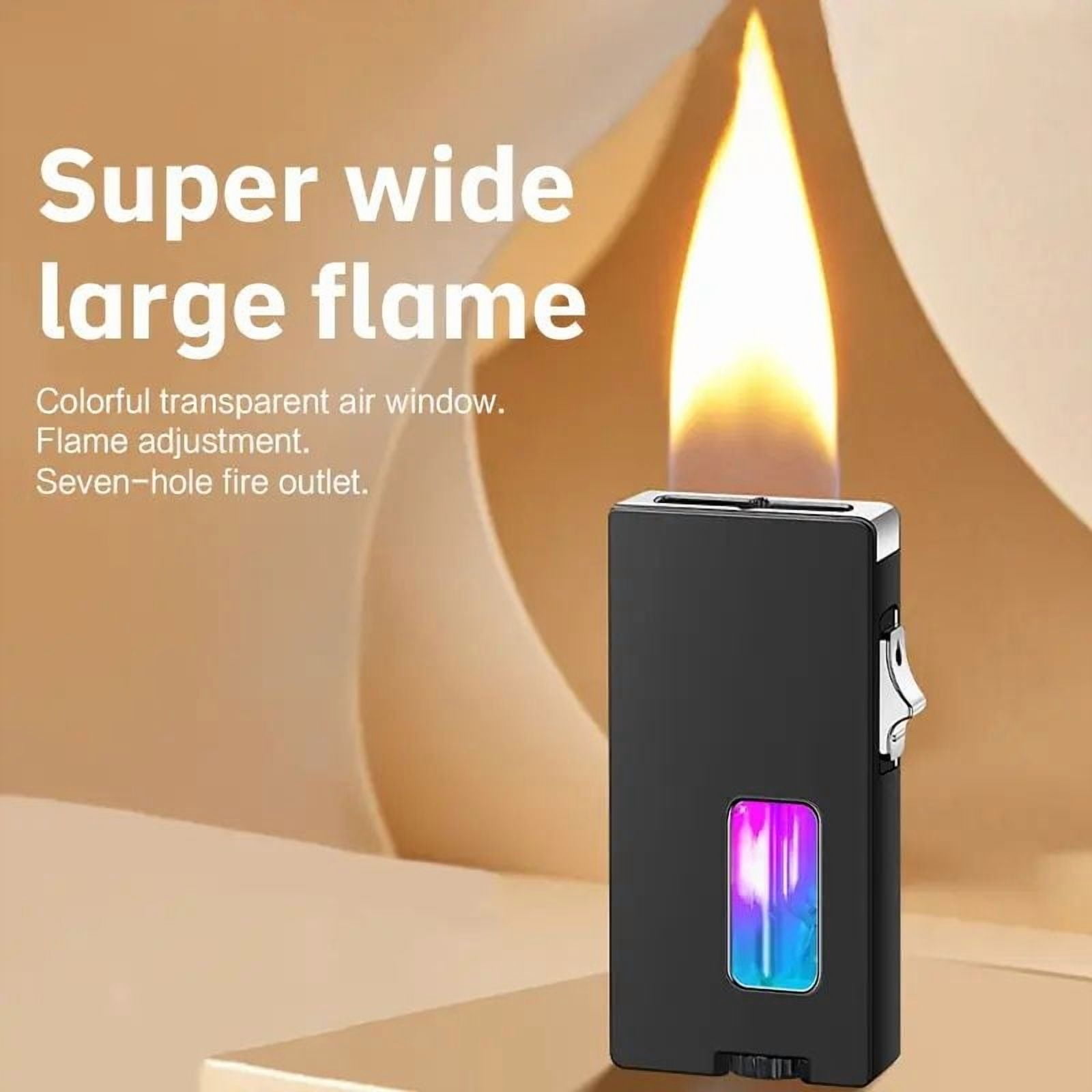 Premium Windproof Lighter – Father's Day Gift Blue Flame Butane Lighter ...