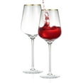 Premium Wine Glasses Set Of 2 Crystal Long Stem Wine Glass With Rim 158 Oz