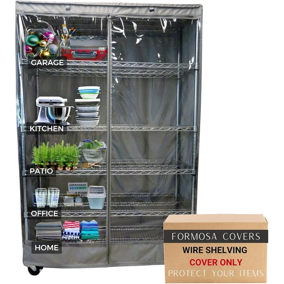 Covered Living Storage Shelving unit cover, fits racks 48"W x 18"D x 72 ...