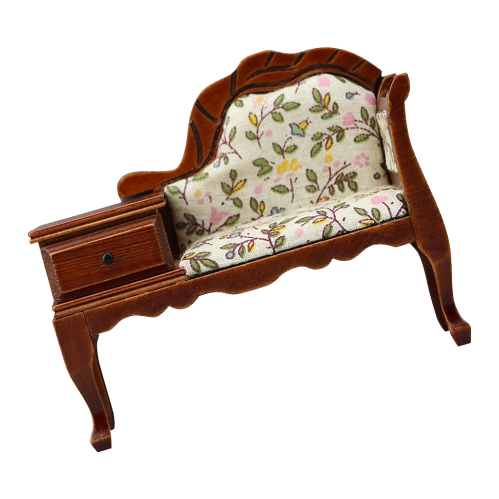 Premium Wood Miniature Chaise Lounge For Dollhouses Displays 1 12 Scale ...