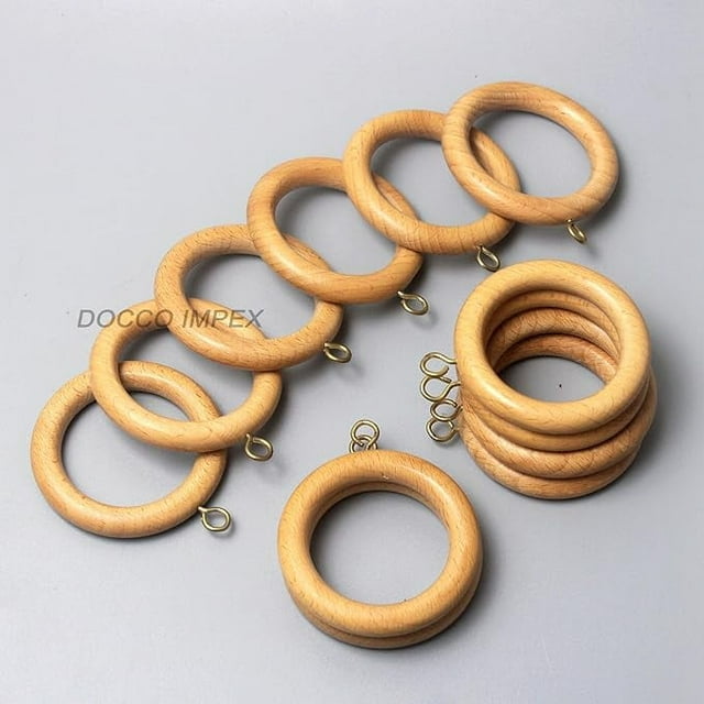 Premium Wooden Curtain Rings for Door and Window Decor, 24 Pieces ...