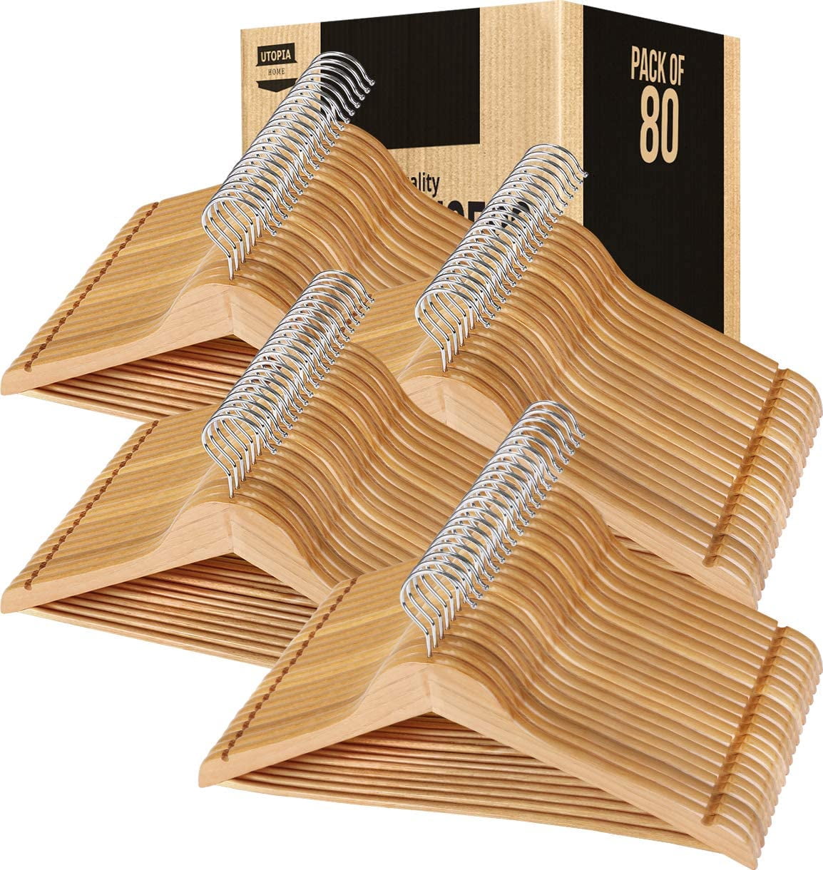 Premium Wooden Hangers 30 Pack - Durable & Slim Coat Hanger - Suit ...