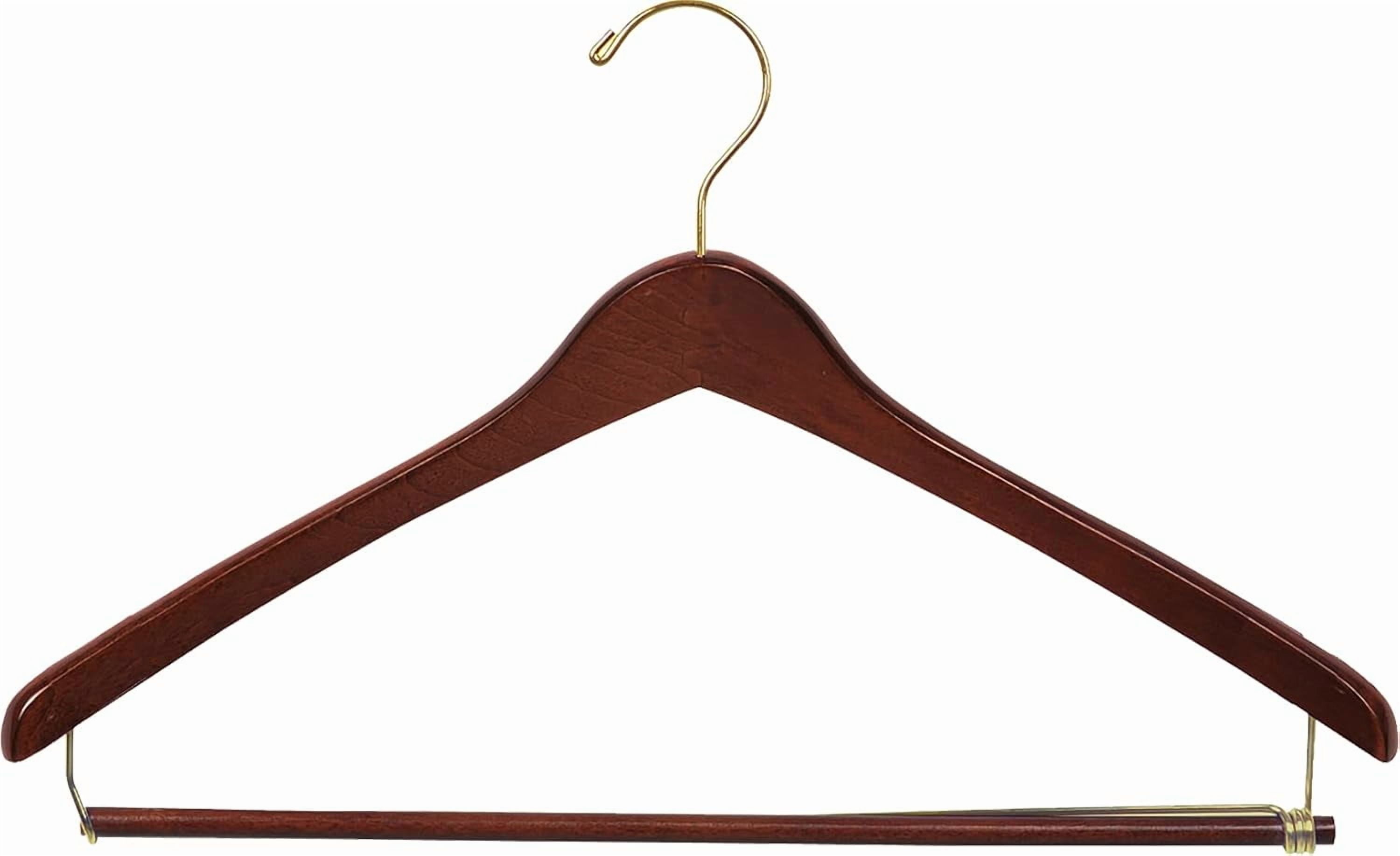 Premium Wooden Suit Hangers 50 Pack, Smooth Solid Wood Coat Hanger with ...