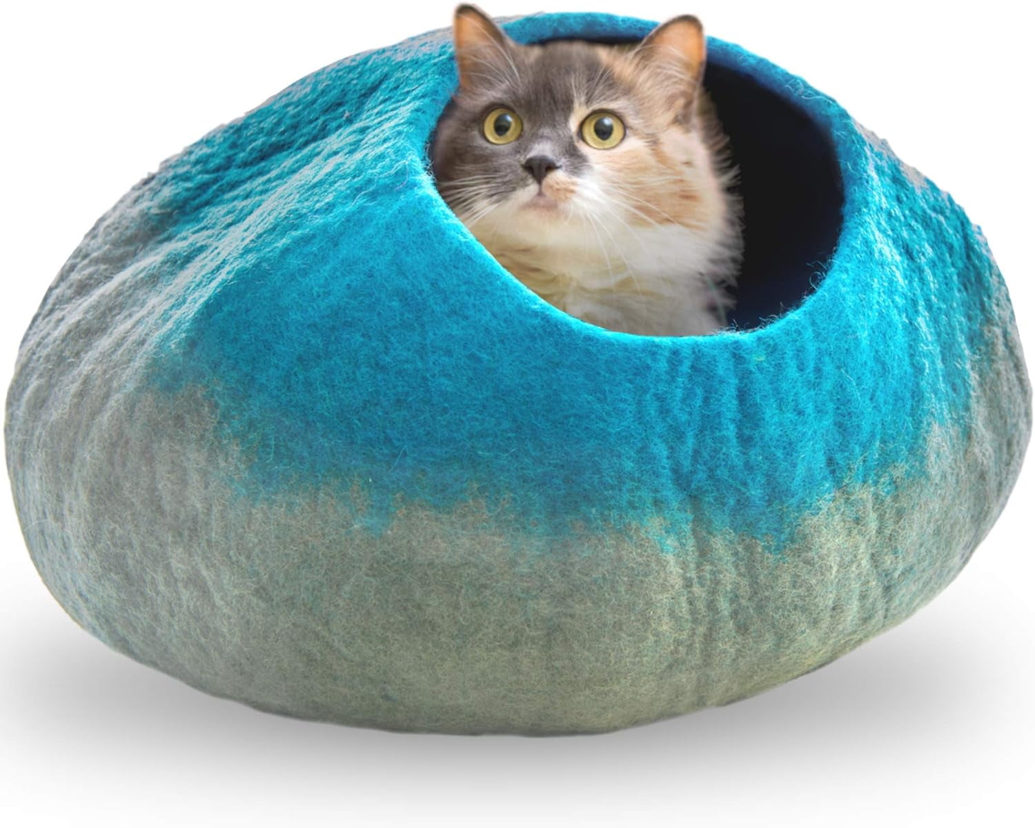 Premium Wool Cat Cave Bed (Large) | Handmade with 100% Natural Merino ...