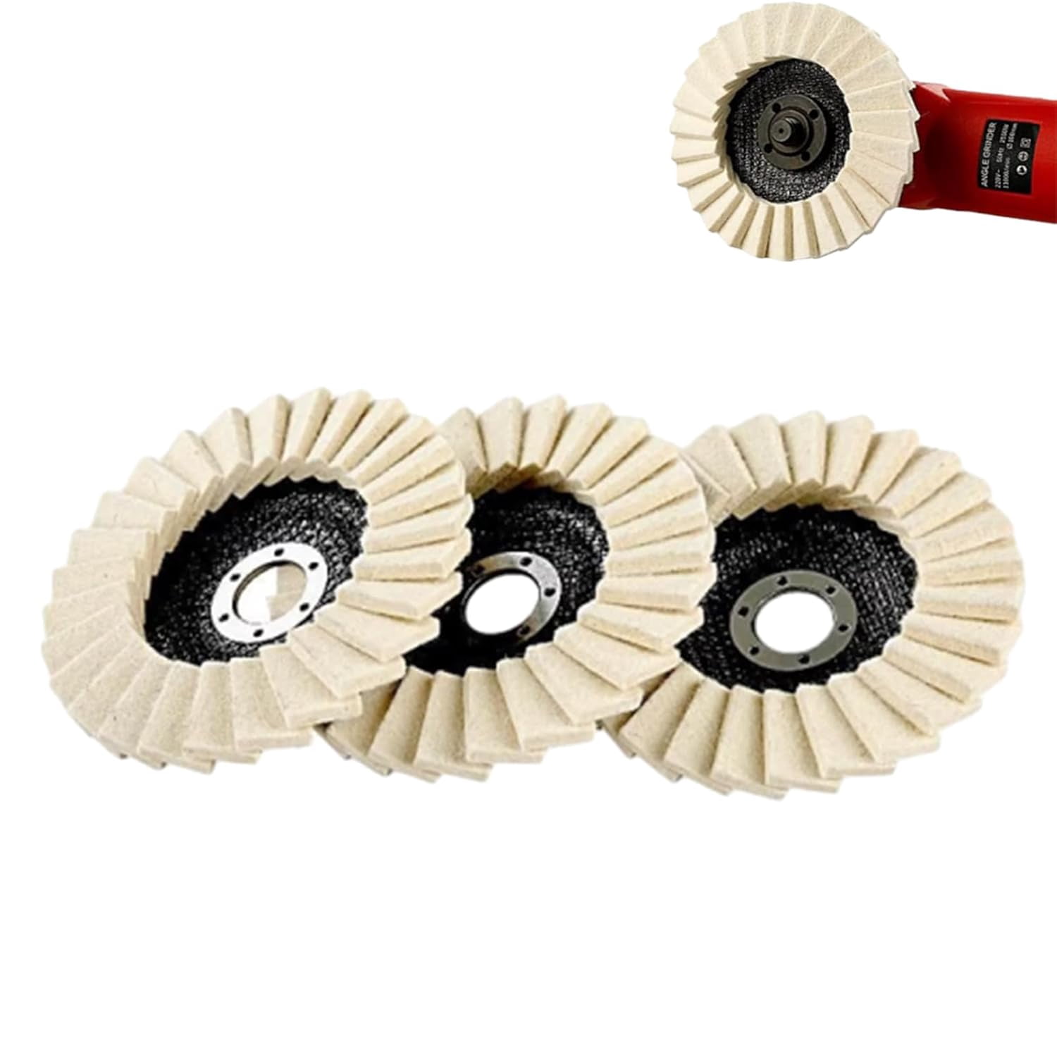 Premium Wool Felt Polishing Flap Disc for Angle Grinders, Effortless ...