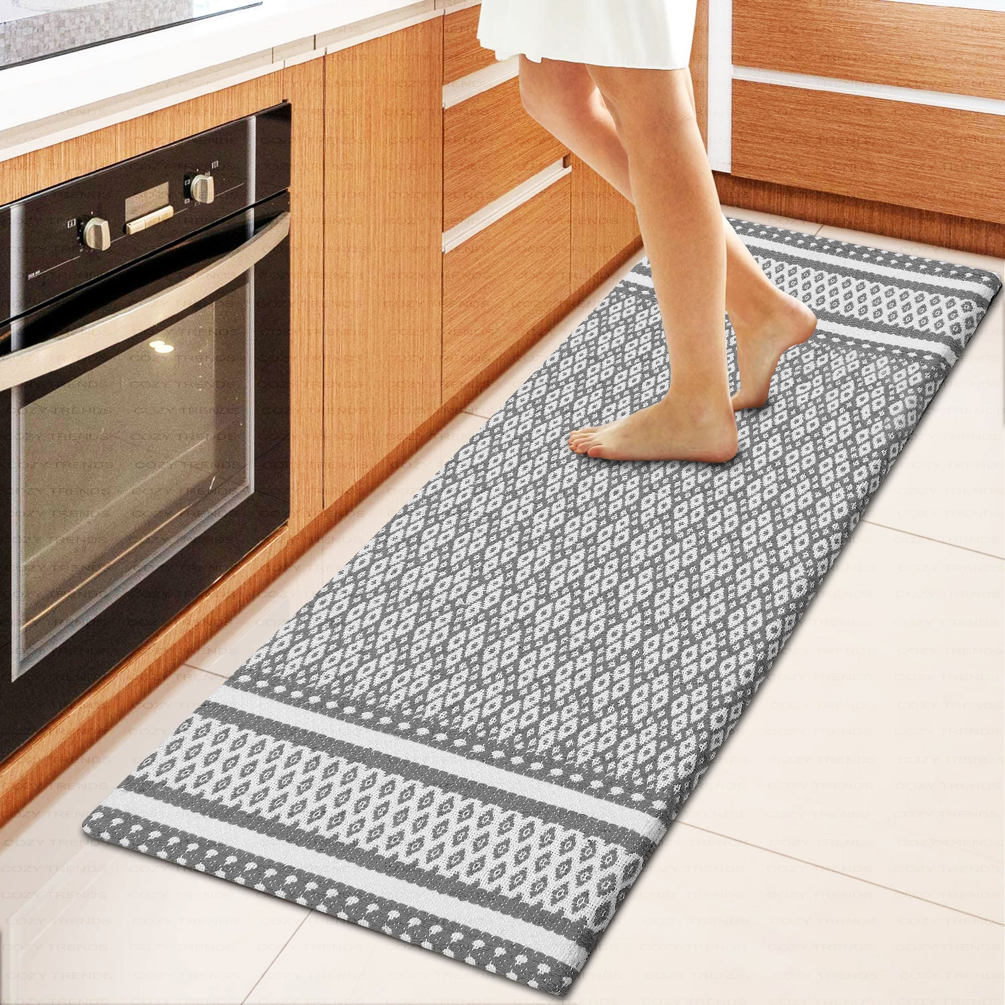 Premium Woven Cotton Anti-Fatigue Kitchen Runner Mat - 18x48 Inches ...
