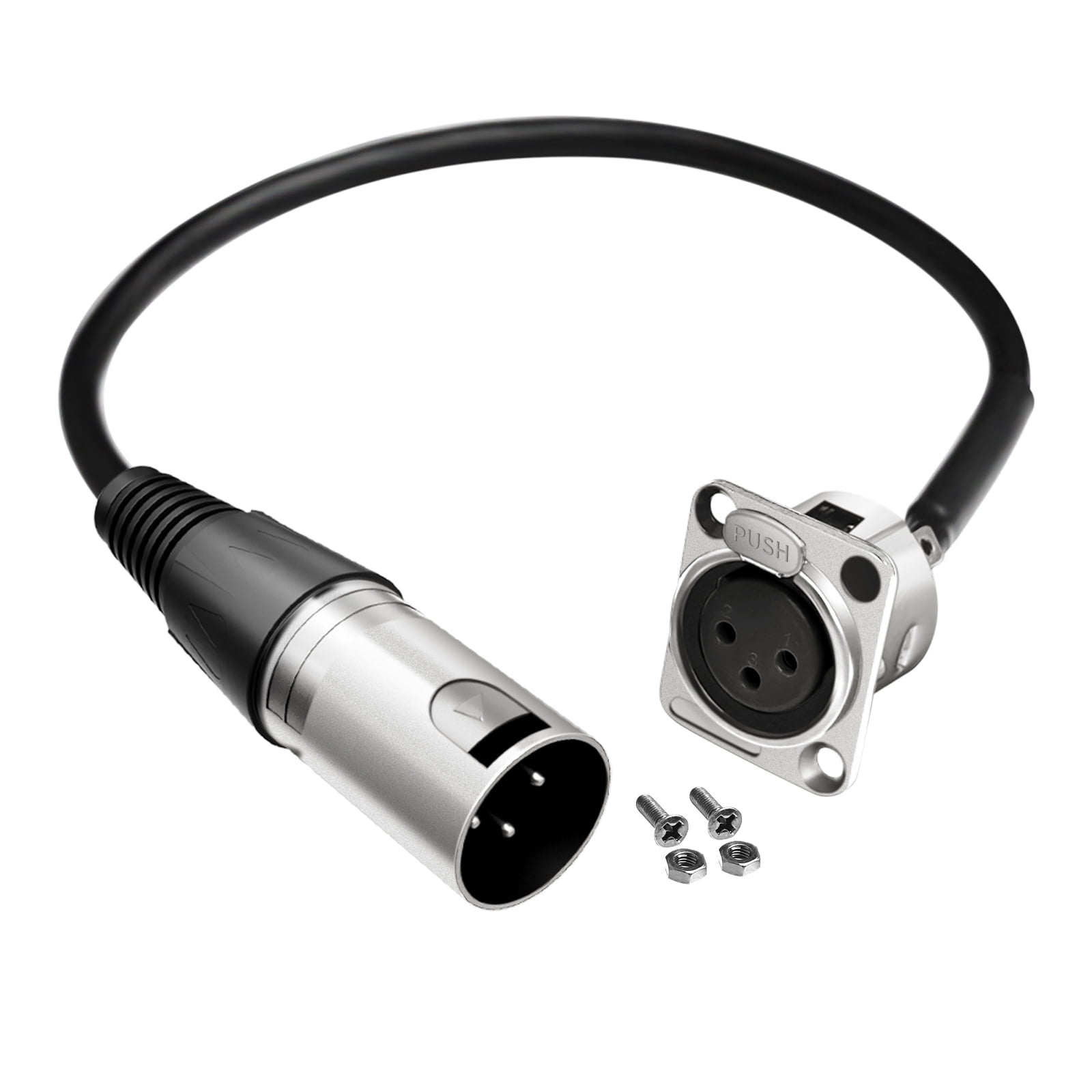 Premium XLR Pass Through Cable, No Solder, for Stage Box, Patch Panel ...