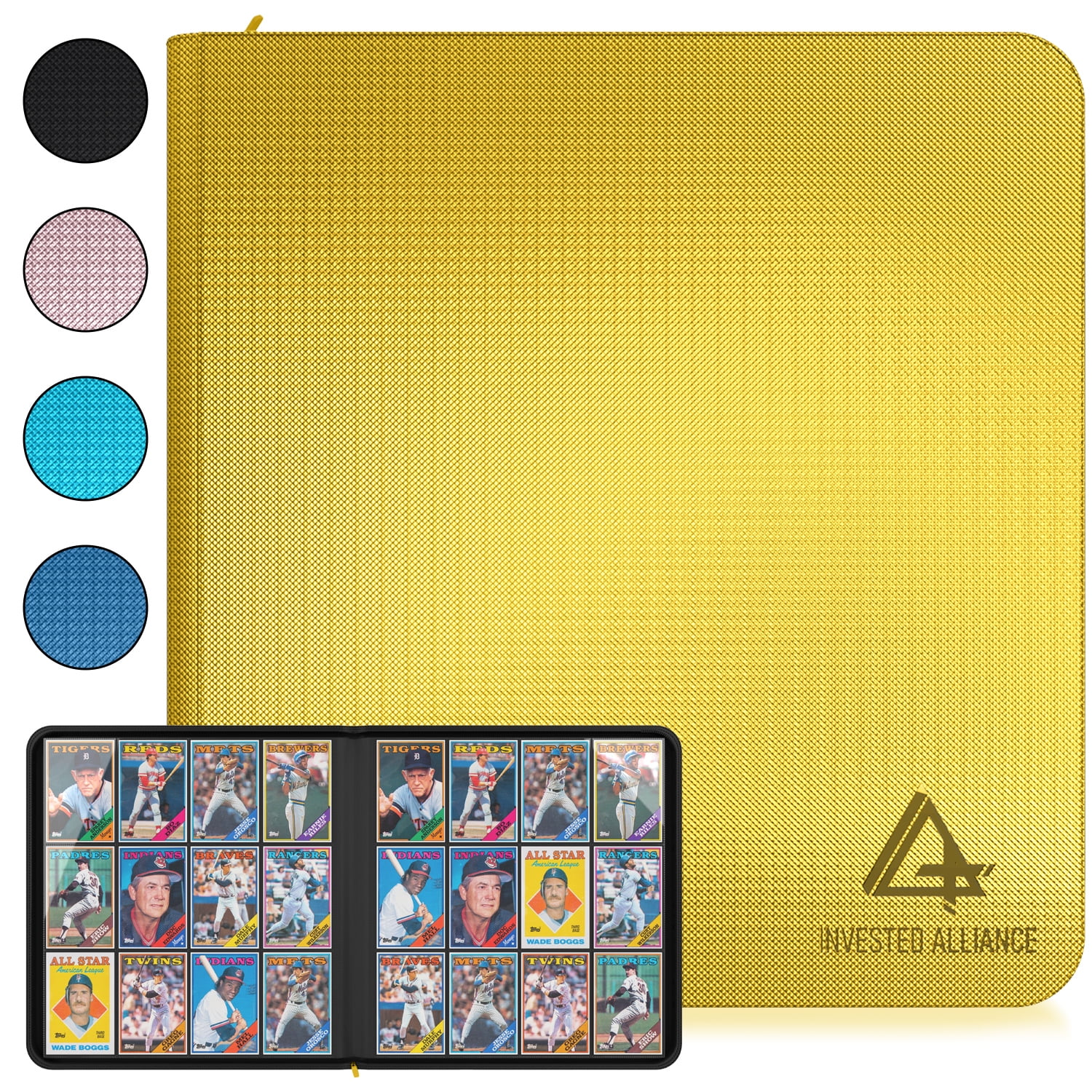 Premium Yellow TCG Card Binder | Sports Trading Card Binder 12 Pocket ...