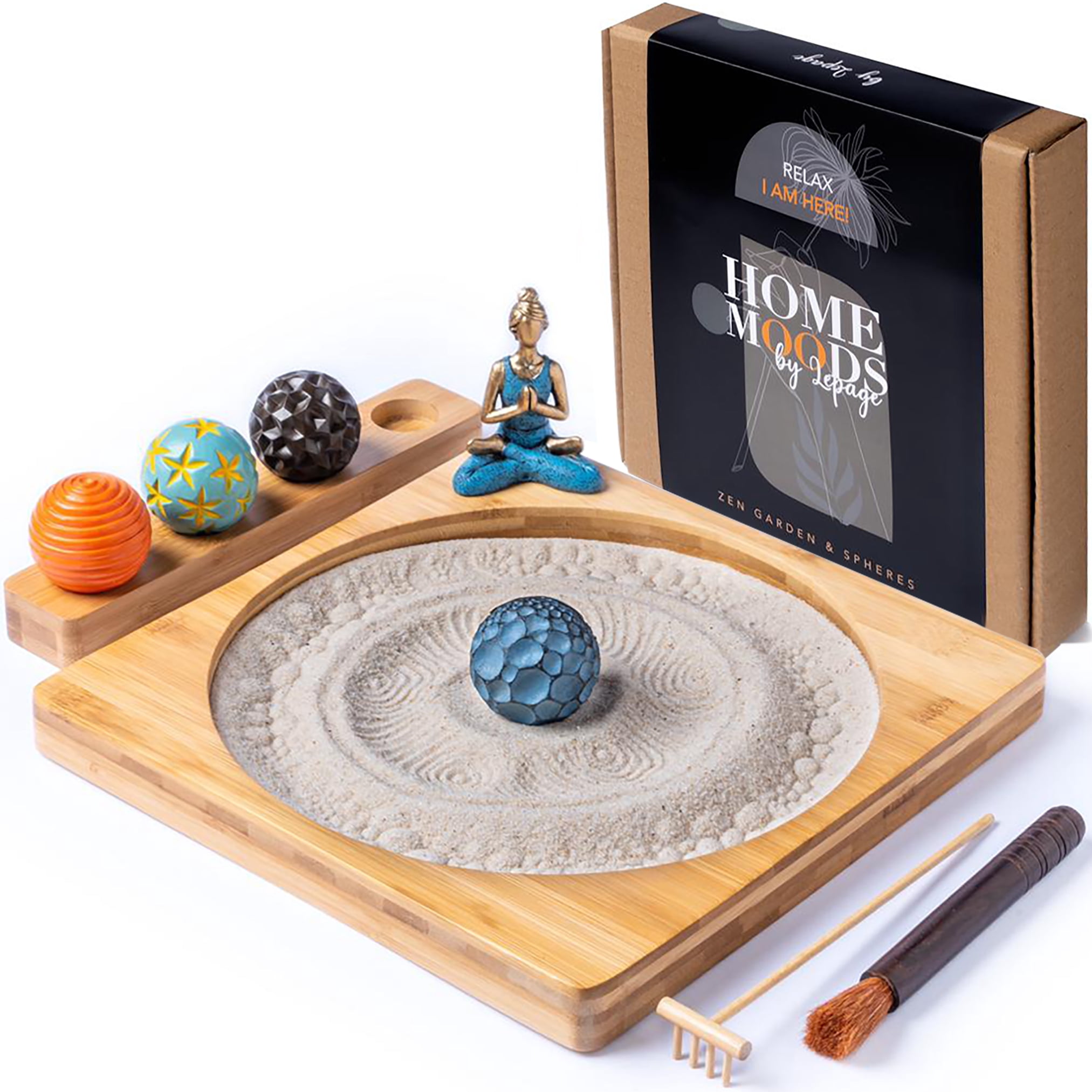 "Premium Zen Garden Kit, 11""x 11"" Sand Tray Therapy, Japanese Tools ...