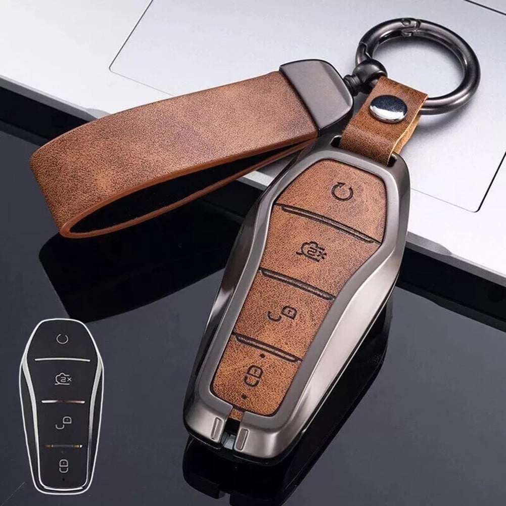 Premium Zinc Alloy Leather Key Fob Cover Designed For Byd Song Qin Han ...