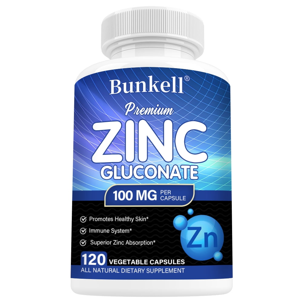 Premium Zinc Gluconate 100mg - 120 Capsules - Immunity Defense Boosts ...