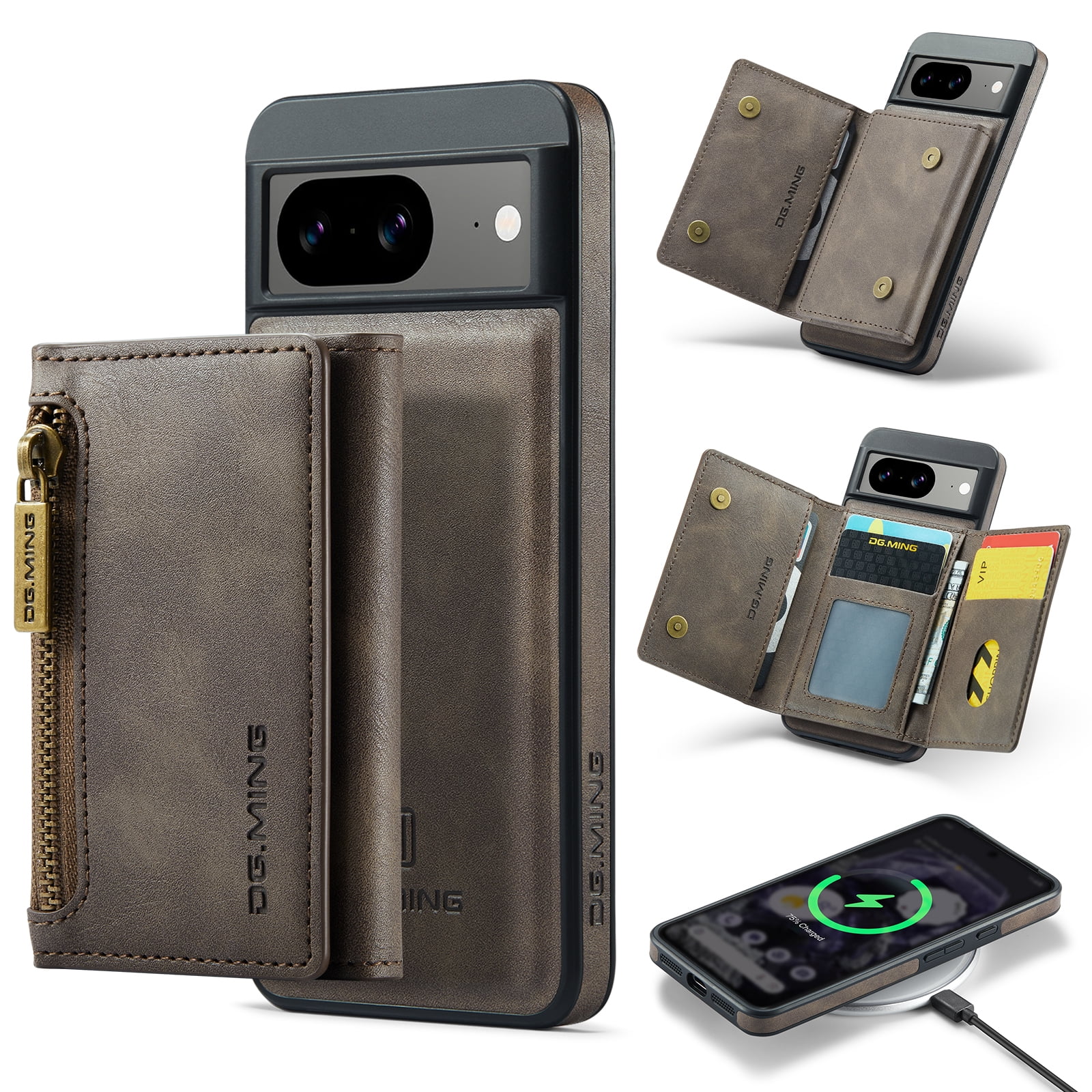 Premium Zipper Stand PU Leather Case for Google Pixel 9 / 9 Pro ...