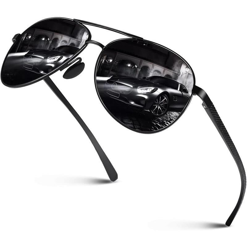 Premium al-Mg Alloy pilot polarized sunglasses UV400, spring hinges sun ...