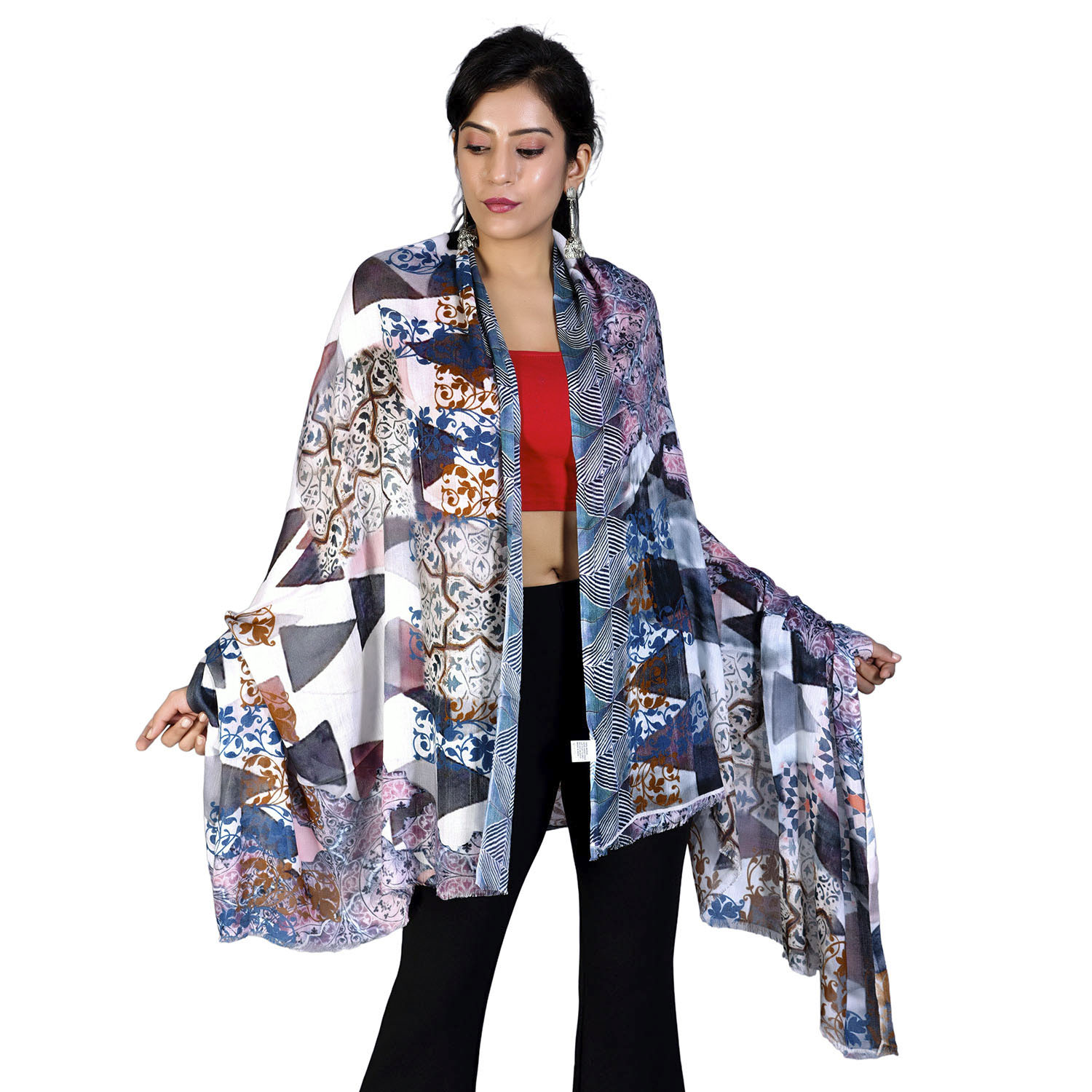 Premium and Soft Quality Abstract Printed Scarf Modal Lightweight ...